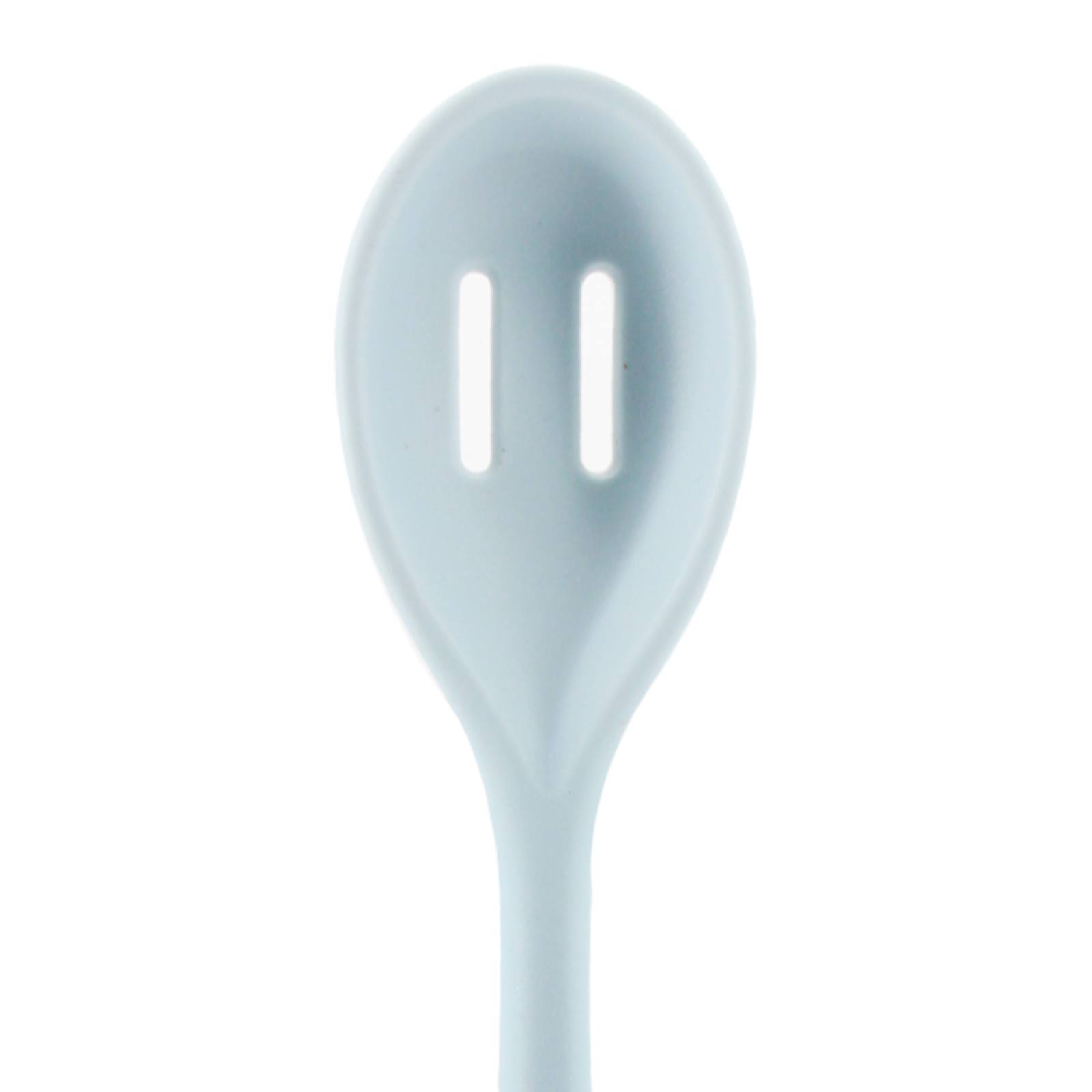Mini Slotted Silicone Spoon, Light Blue