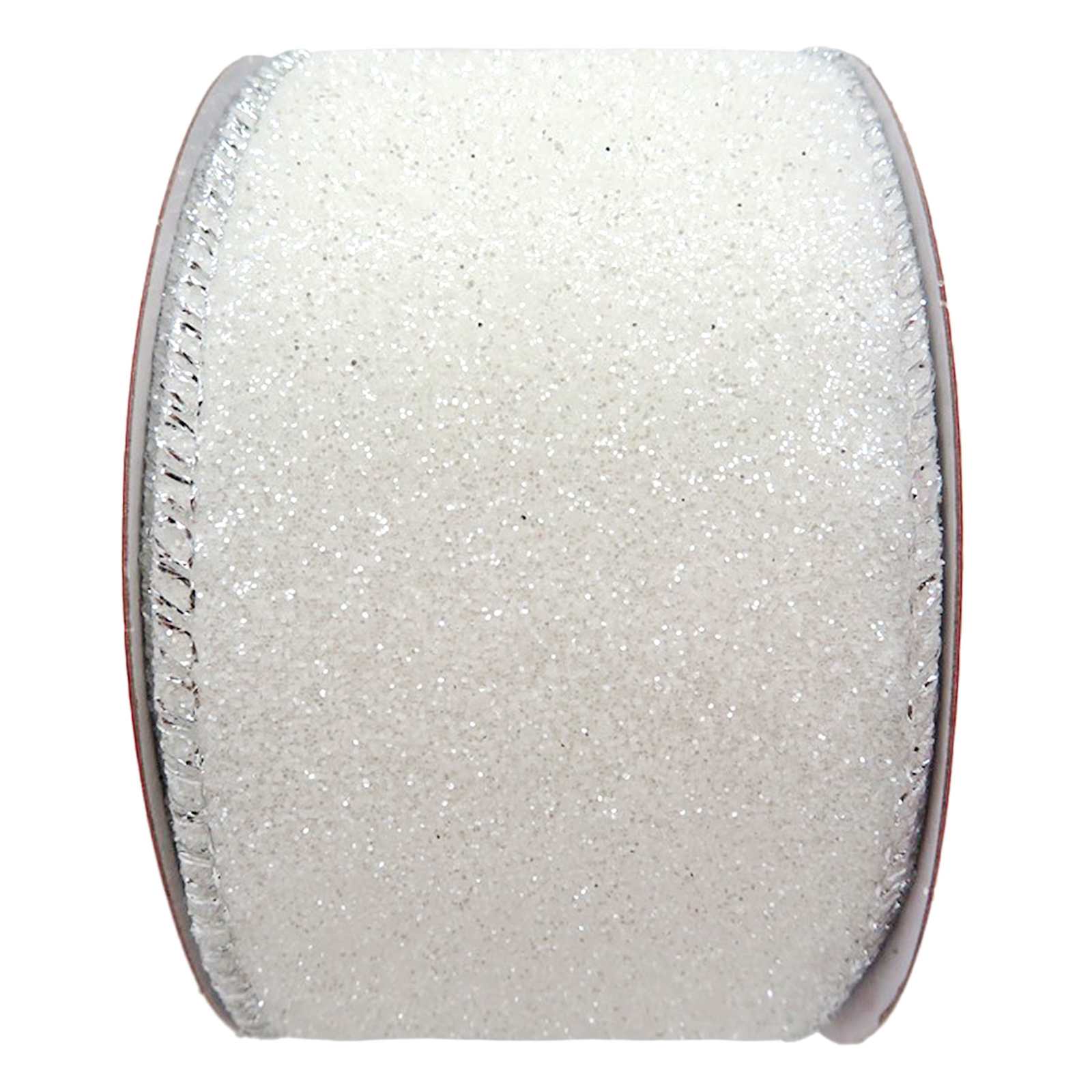 White Glittered Ribbon 10yd | Christmas Indoor Decor | At Home
