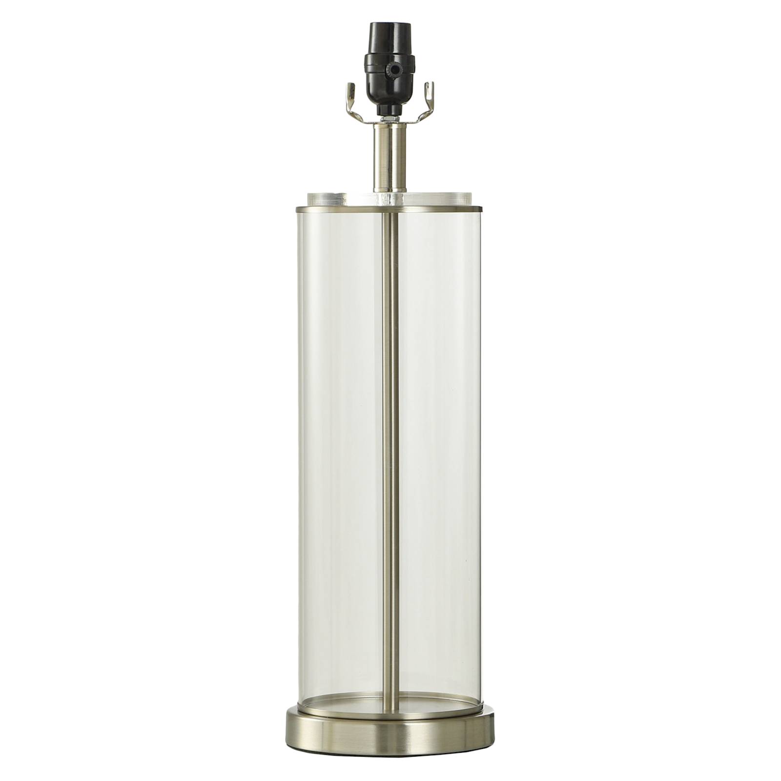 Providence Silver Clear Glass Column Table Lamp Base, 21"