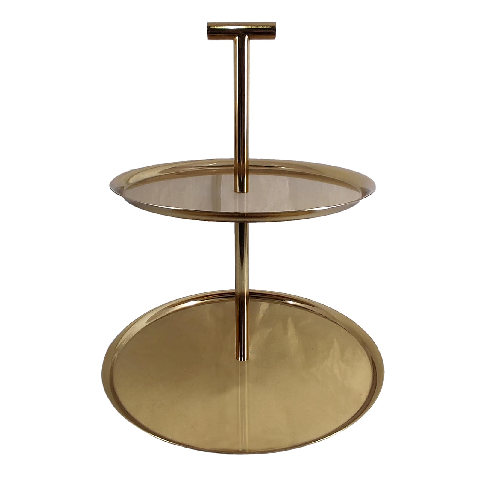 Gold 2-Tier Round Wedding Server