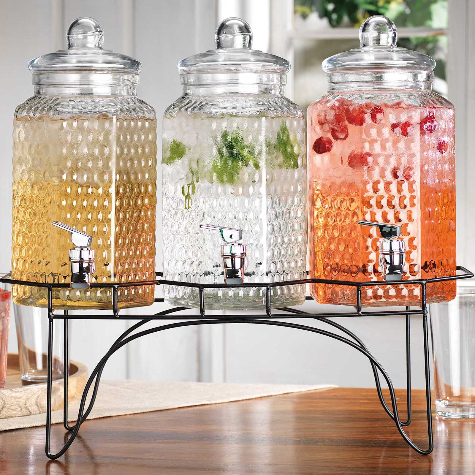 Triple Gallon Beverage Dispenser with Stand