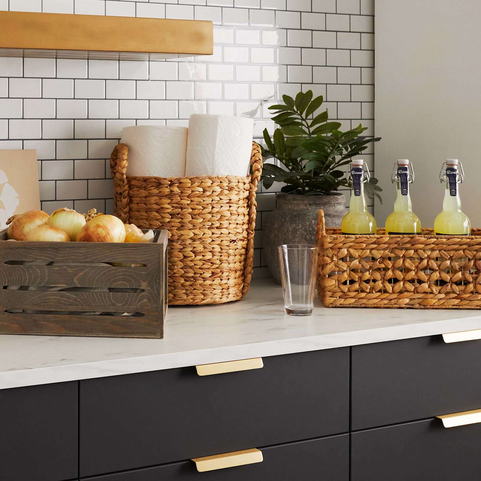 Providence Melia Single Tank Woven Flower Storage Basket with Handle