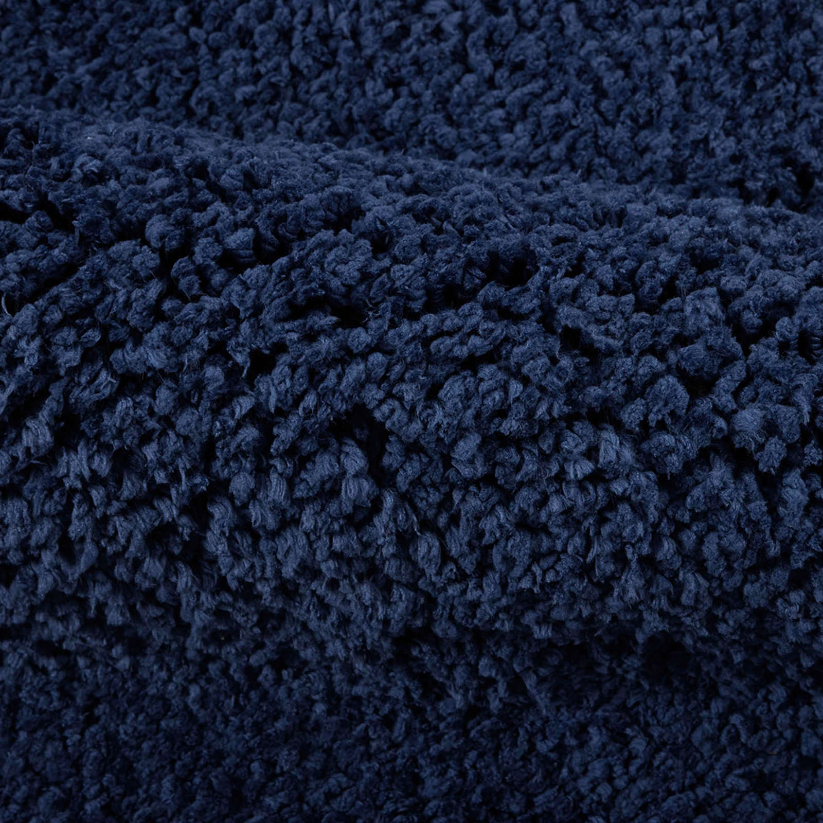 (C194) Kodiak Navy Blue Shag Area Rug, 5x7