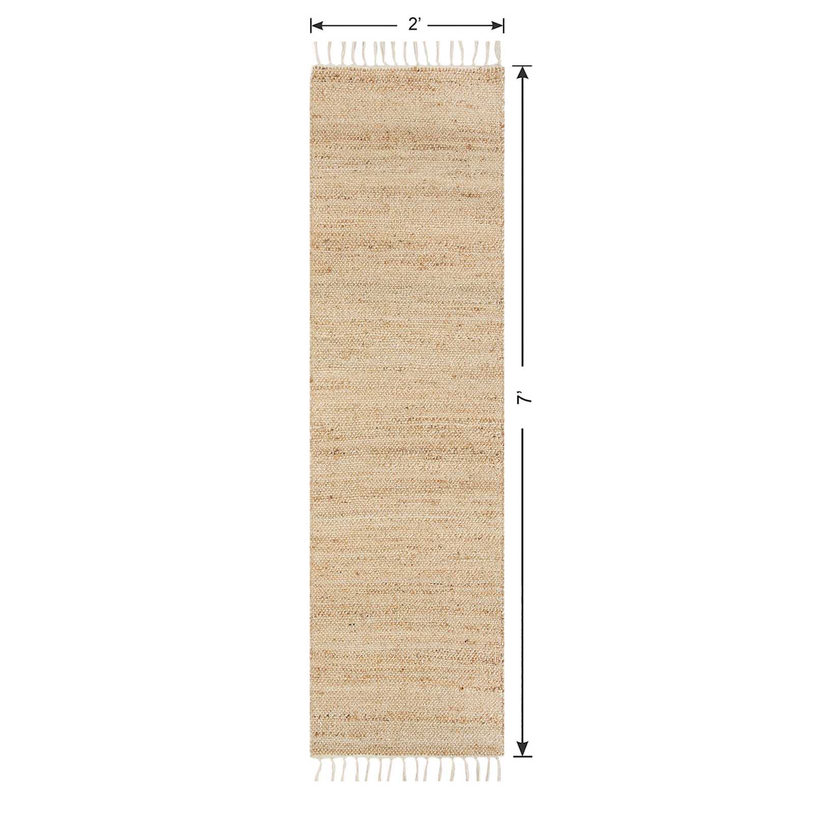 Honeybloom Lawrence Jute Fringe Runner, 2x7 | At Home