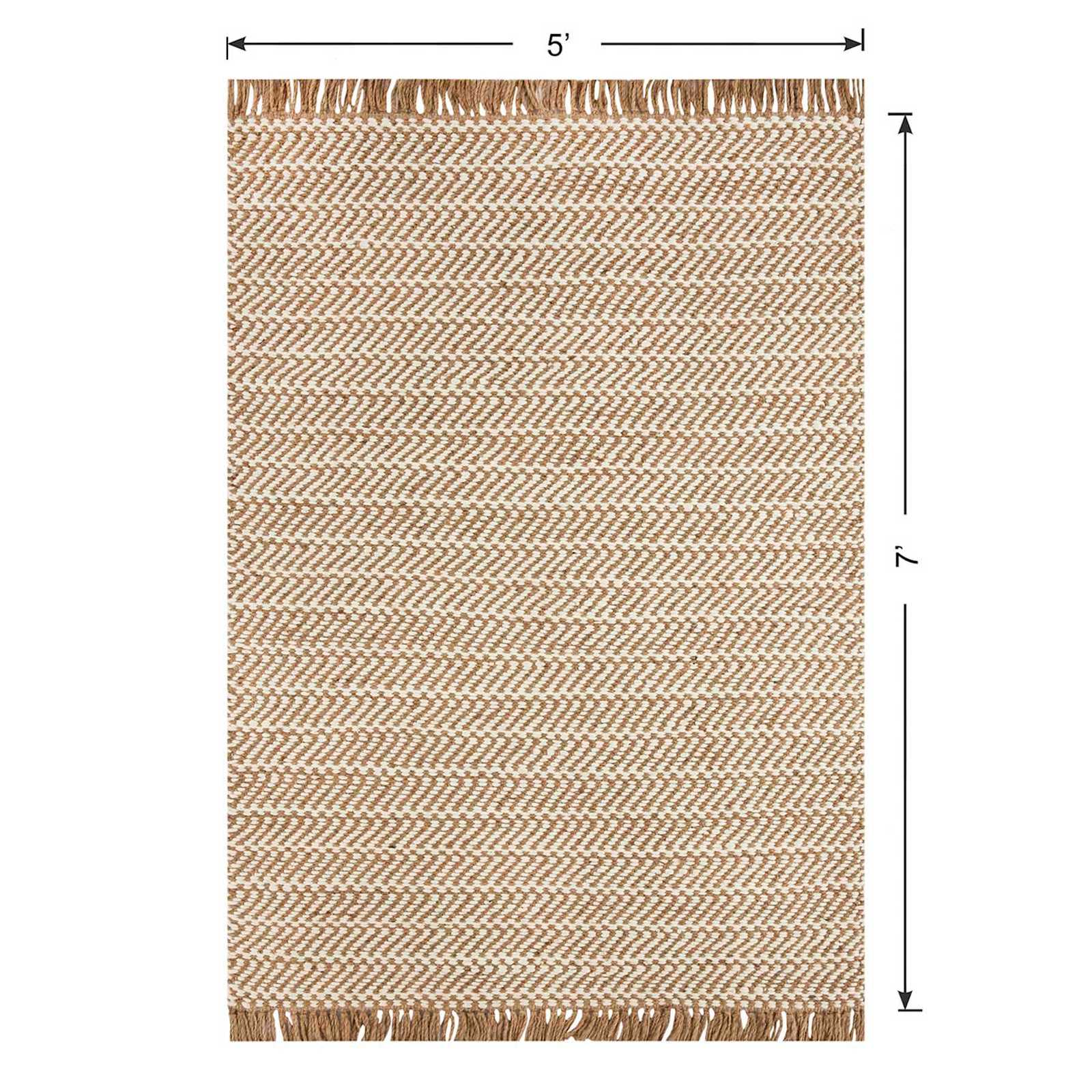 Moore Natural Herringbone Area Rug 5x7 | At Home