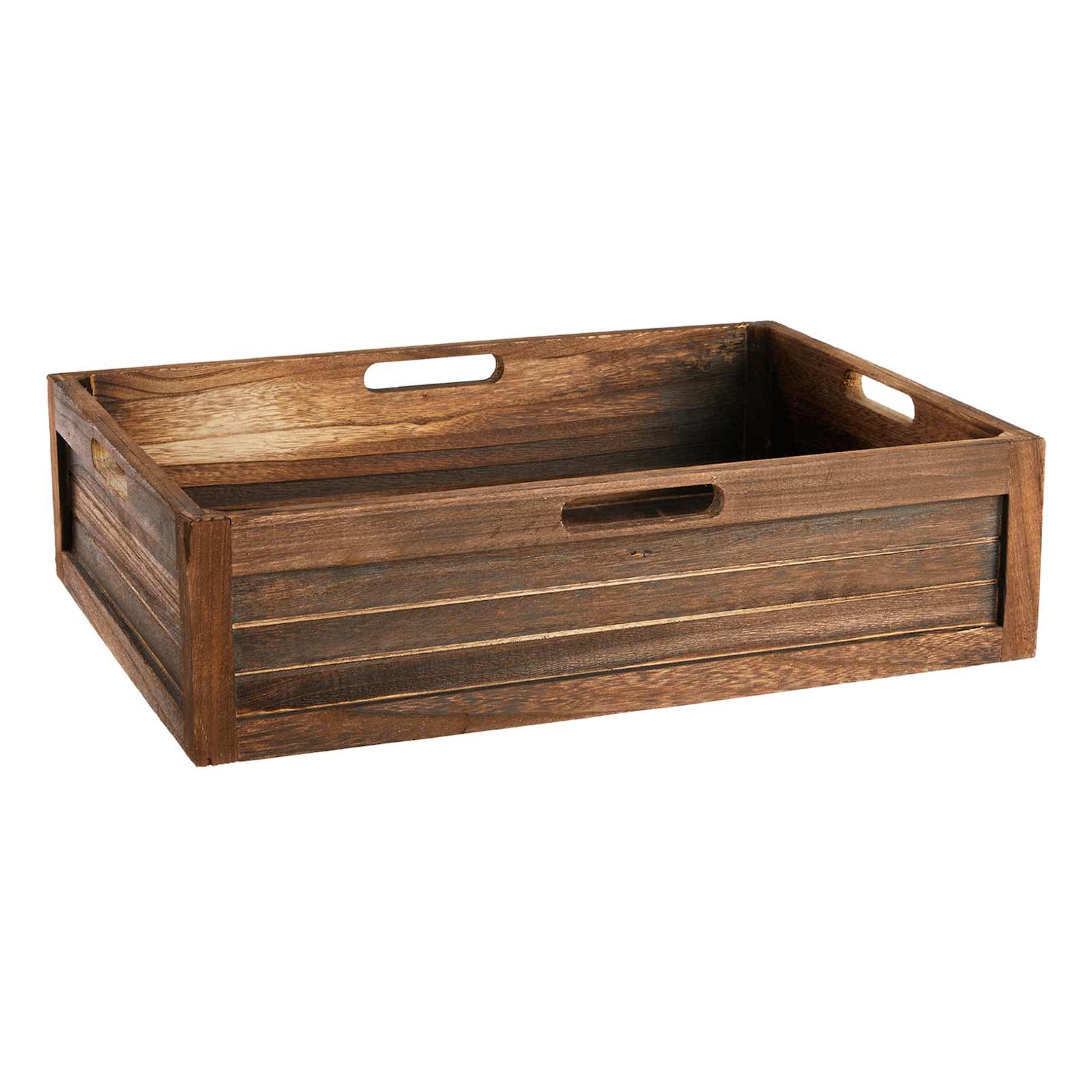 Brown Wooden Storage Crate, Large