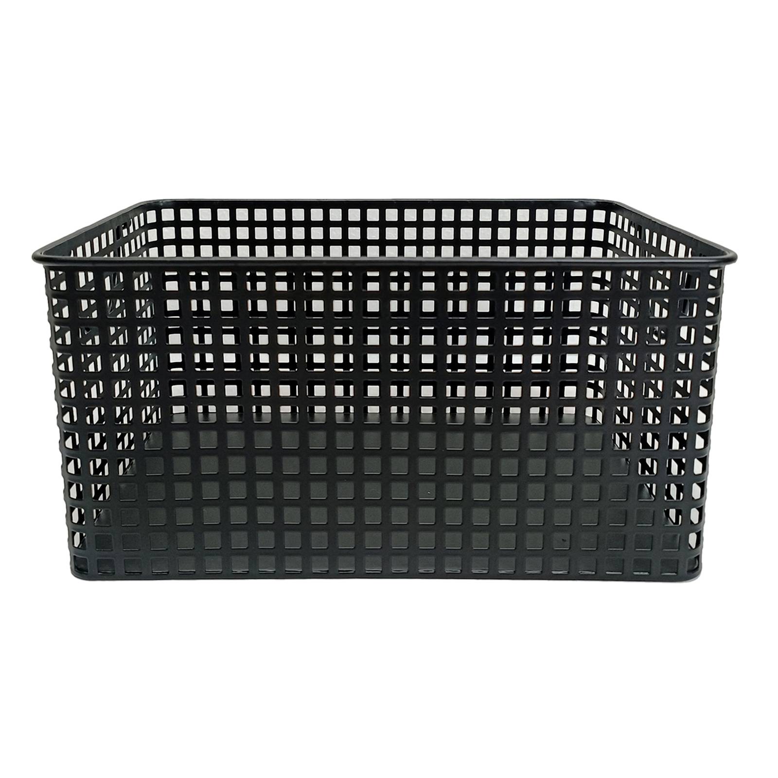 Crosby St. Straton Black Metal Rectangle Storage Basket, Small