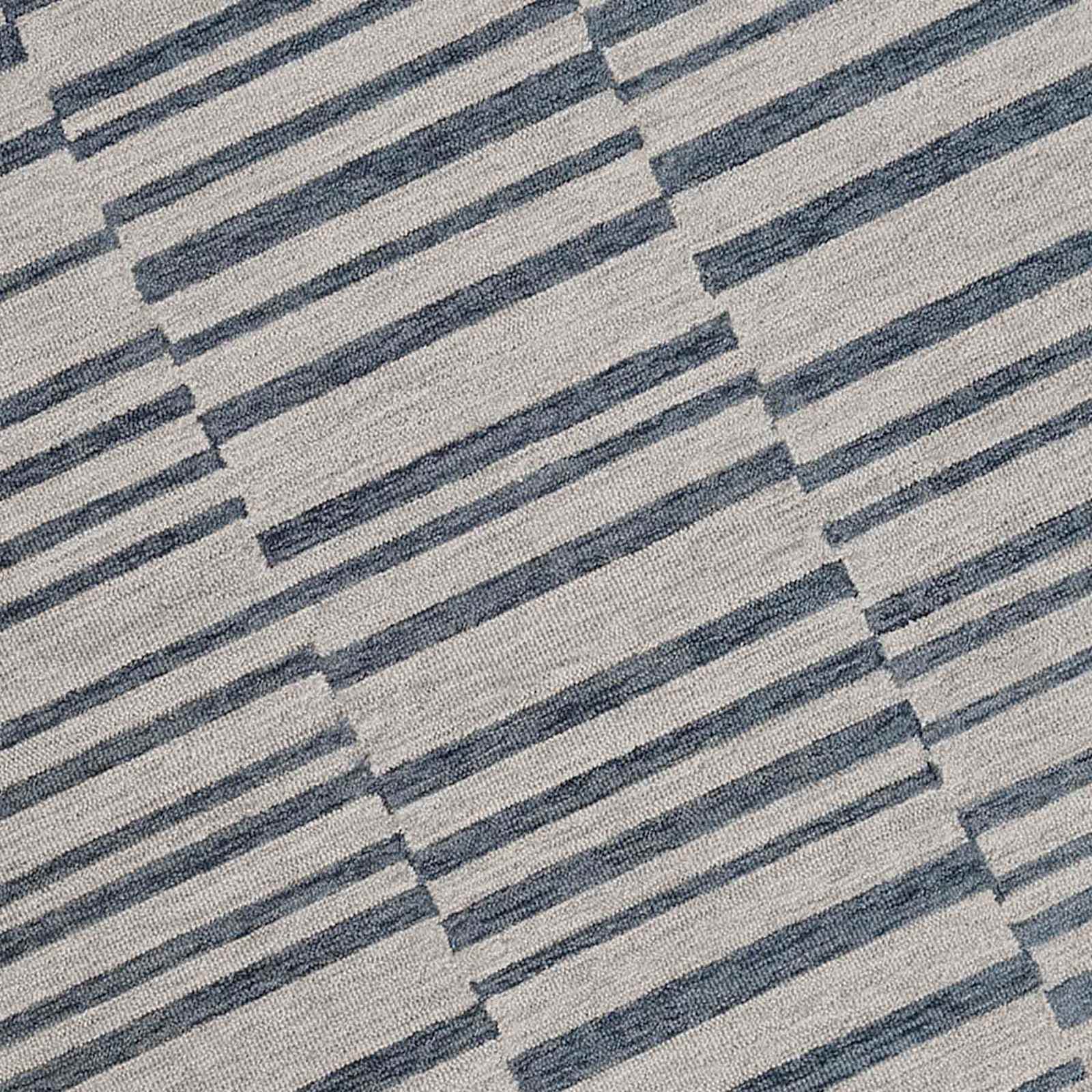 Ty Pennington Owens Blue & White Broken Stripe Rug | At Home