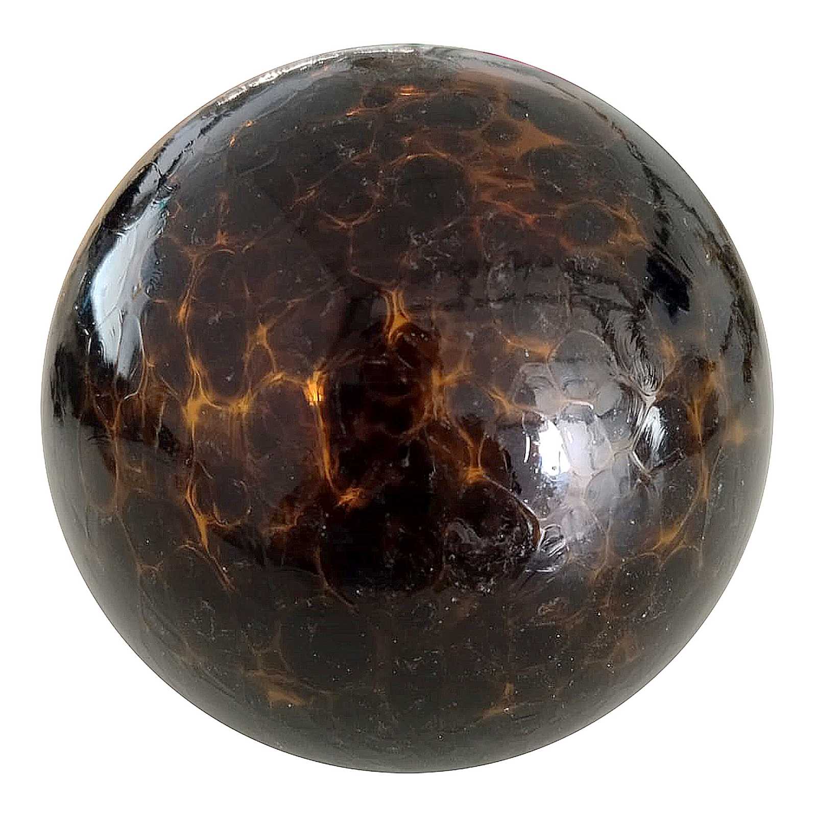 Providence Glass Tortoise Shell Decorative Orb, 4