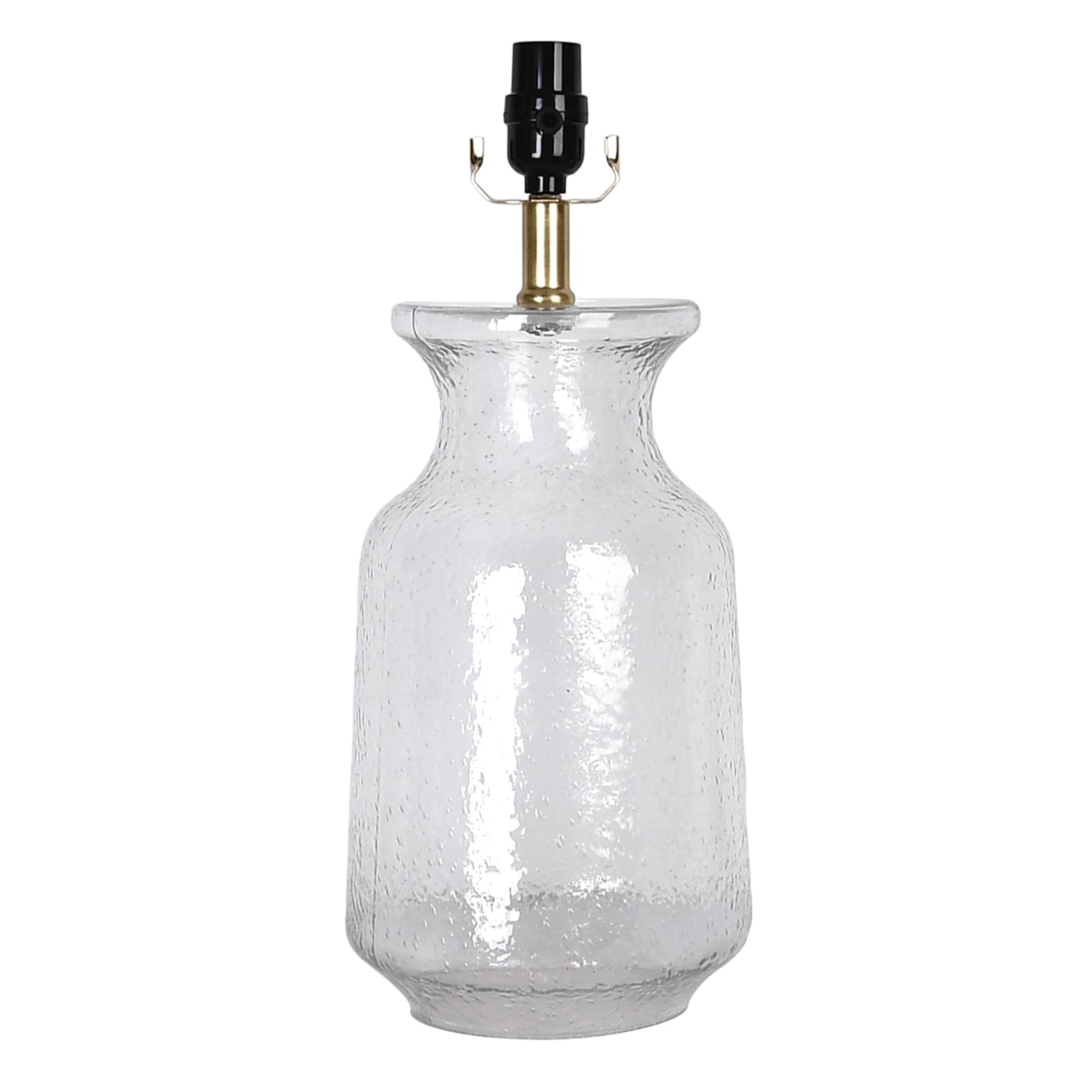 Clear Hammered Glass Small Lamp Base, 18"