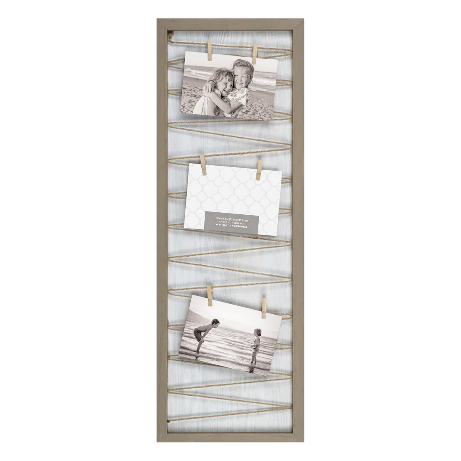 String Collage with Clothespin Photo Clips, 10X28