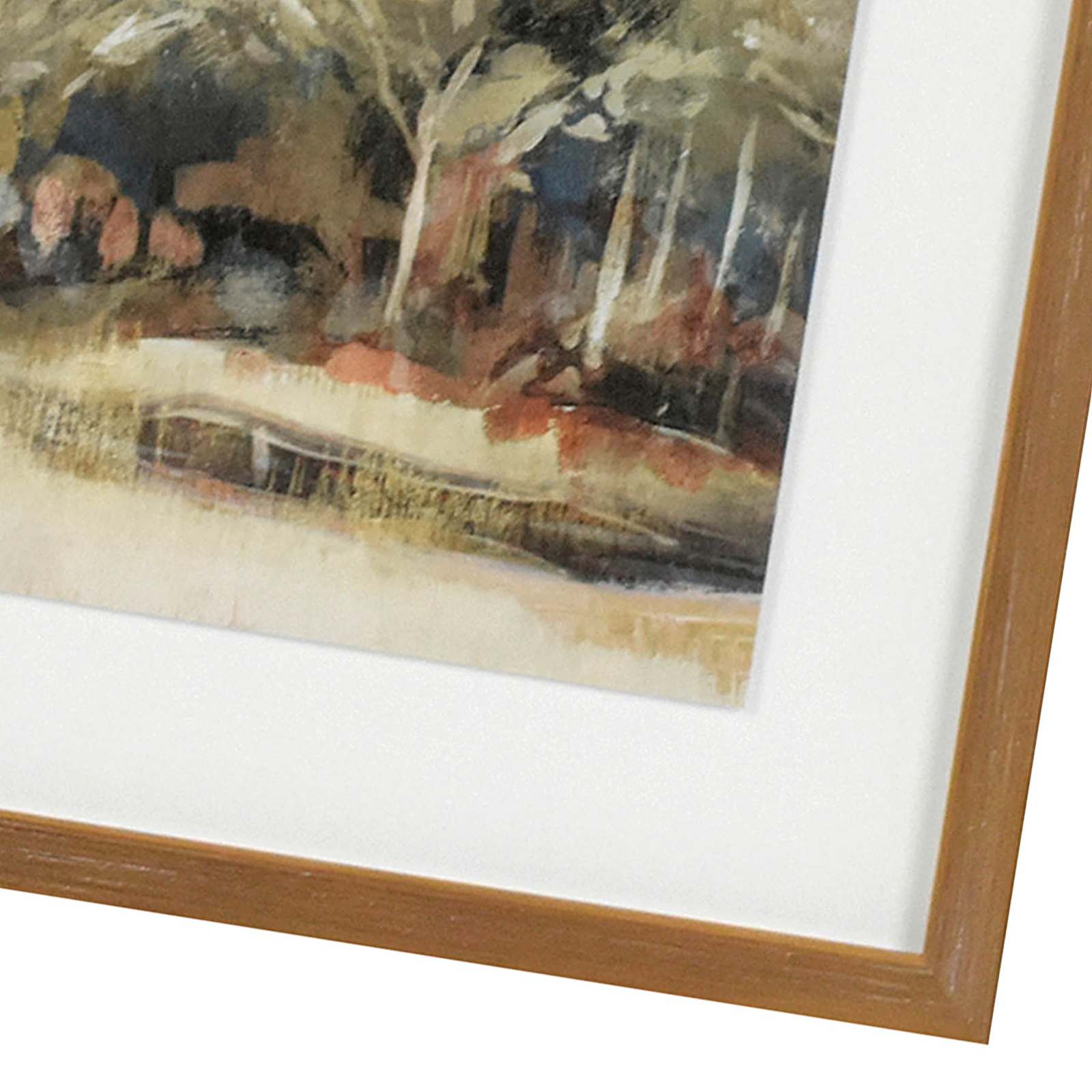 Honeybloom Glass Framed Forest Print Wall Art, 21"