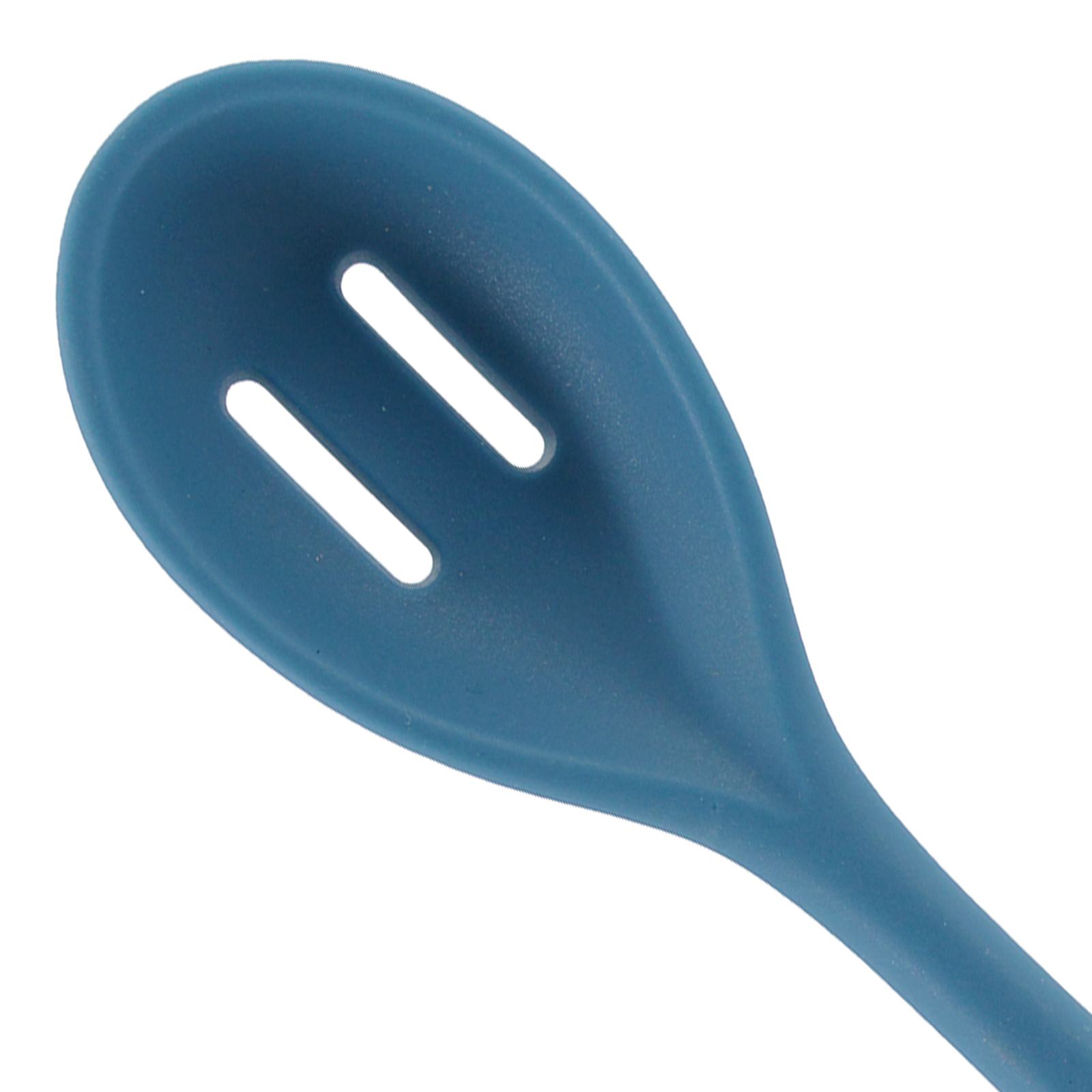 Mini Slotted Silicone Spoon, Dark Blue