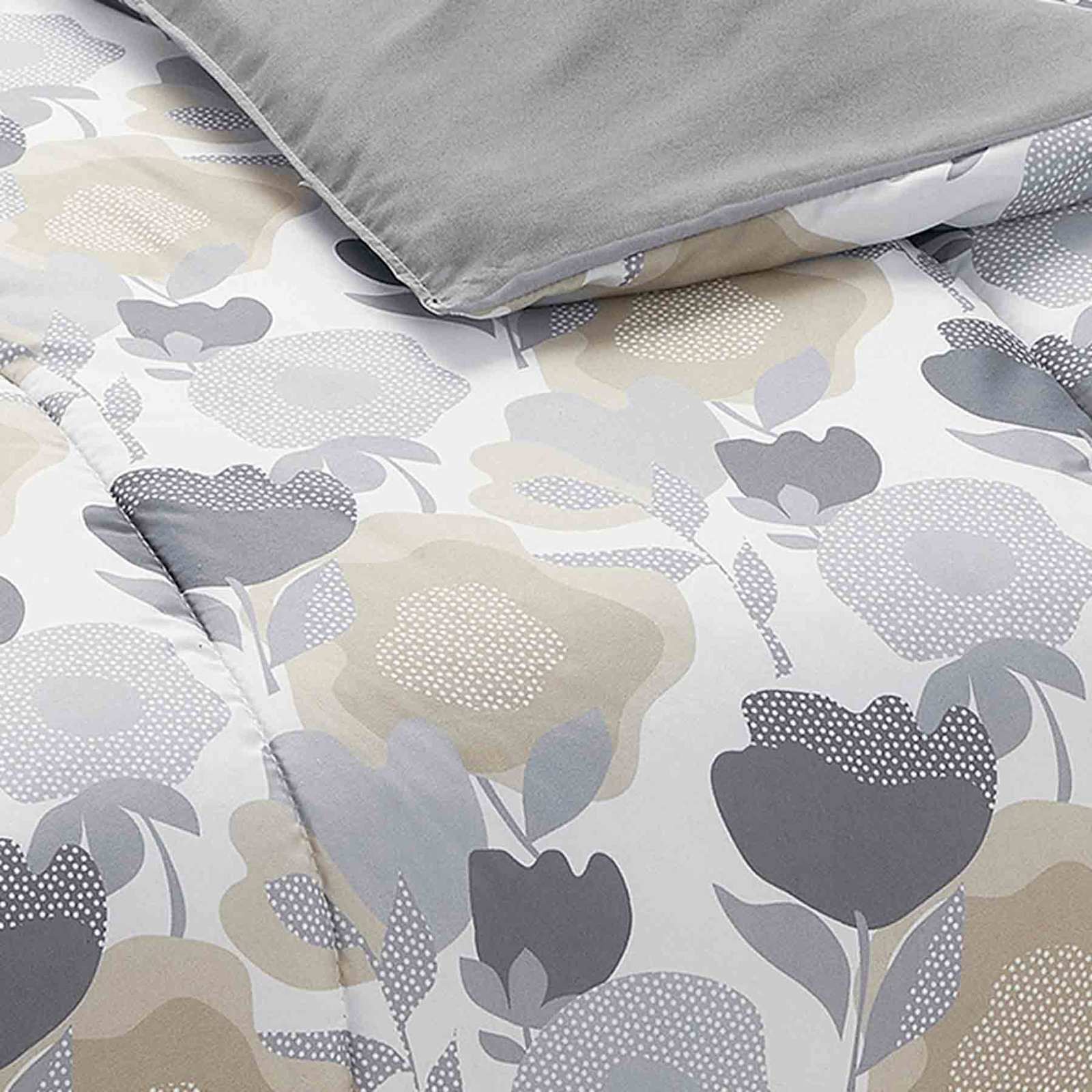 8-Piece Amelia Neutral Print Essential Comforter Set, Full