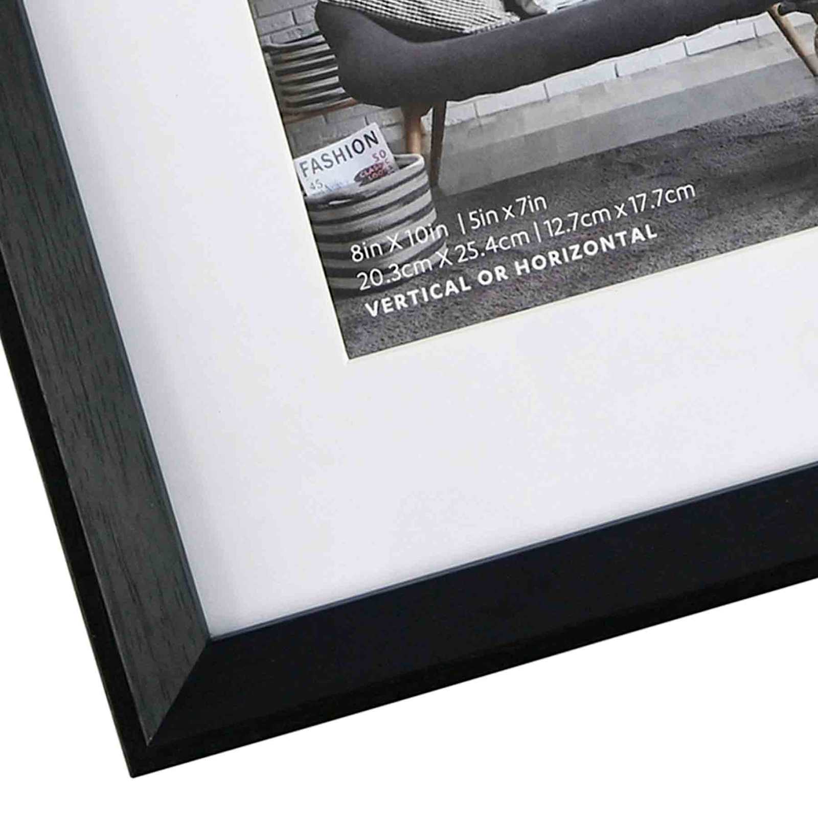 8x10 Matted to 5x7 Wall Frame, Black