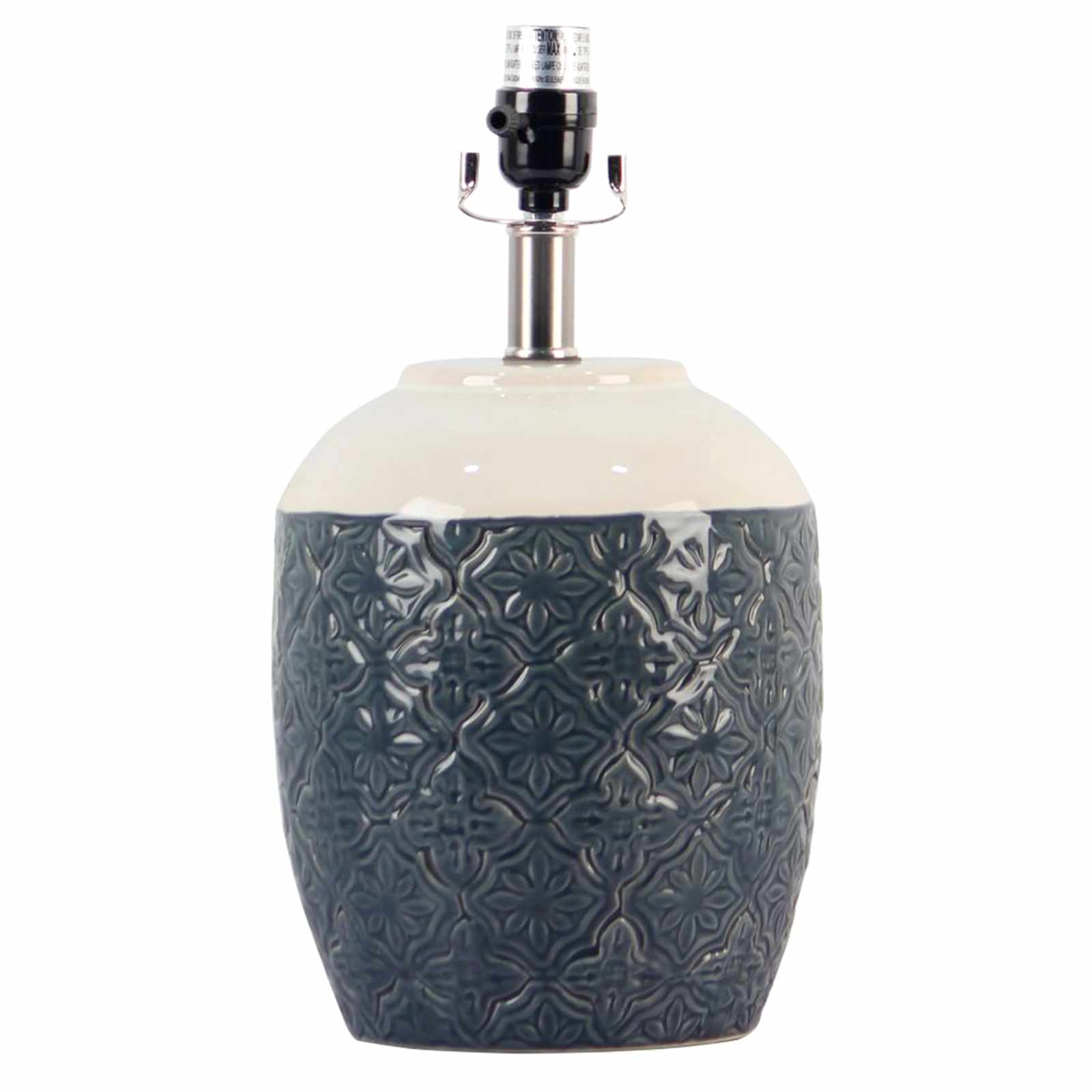 Honeybloom Black Textured Ceramic Lamp Base, 14.5"