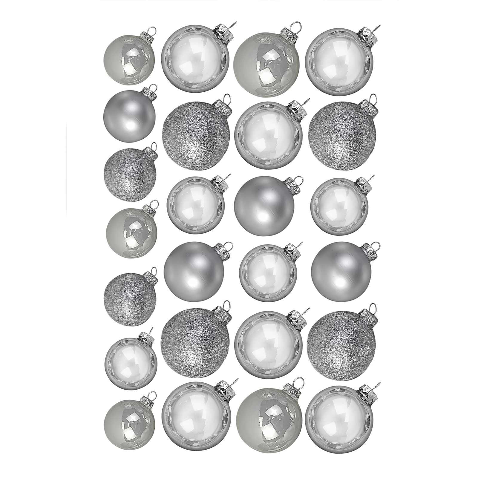 50 Count Silver Mix Glass Ornaments | Holiday Decor | At Home