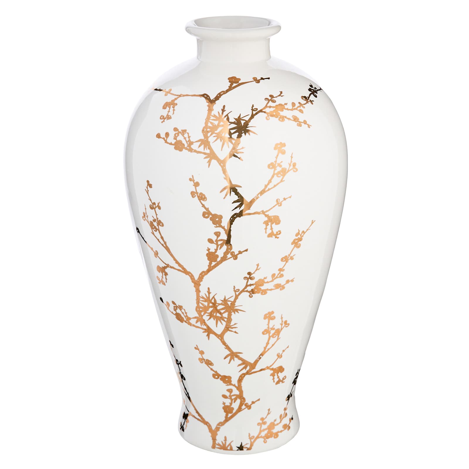Providence Gold Decal Ceramic Vase, 14"