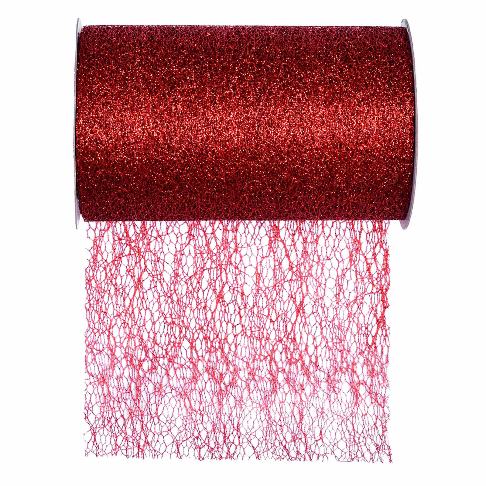 Red Mesh Ribbon 6in x 20yd | Holiday Decor | At Home