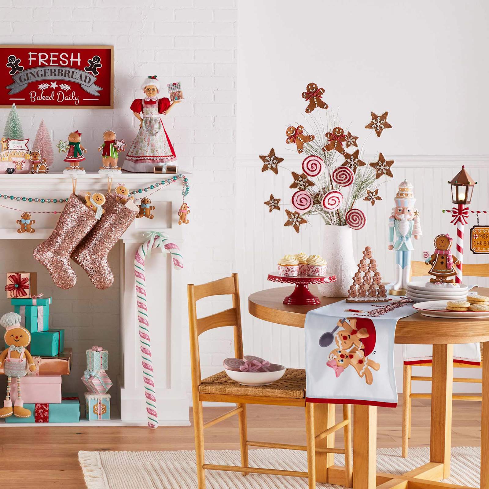 Mrs. Claus' Bakery Stacked Gingerbread Gift Box Decor 14in | Holiday ...