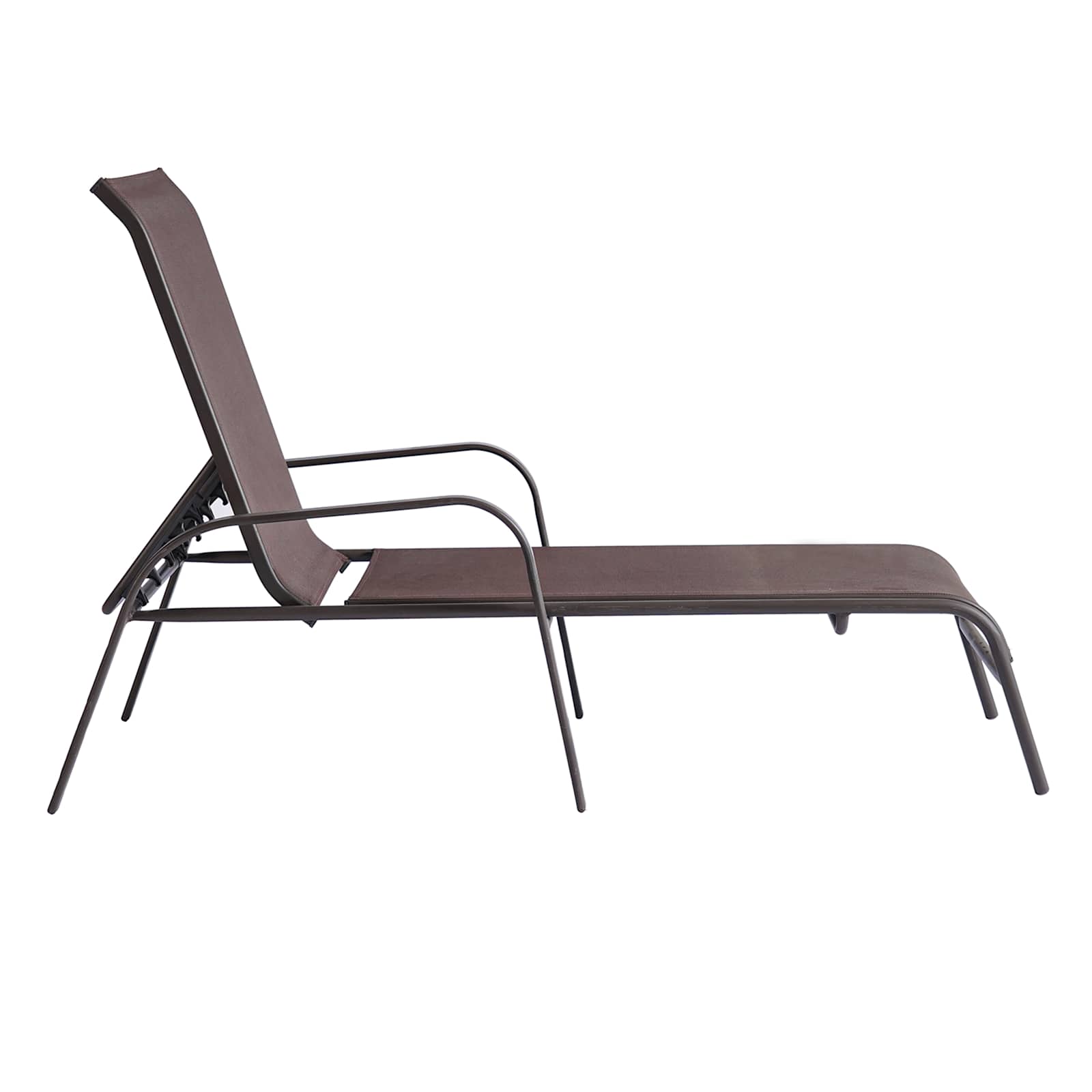 Stackable Brown Sling Patio Chaise Lounge Chair | At Home