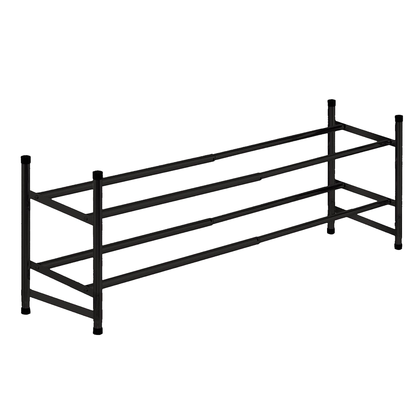 2-Tier Metal Shoe Rack, Black