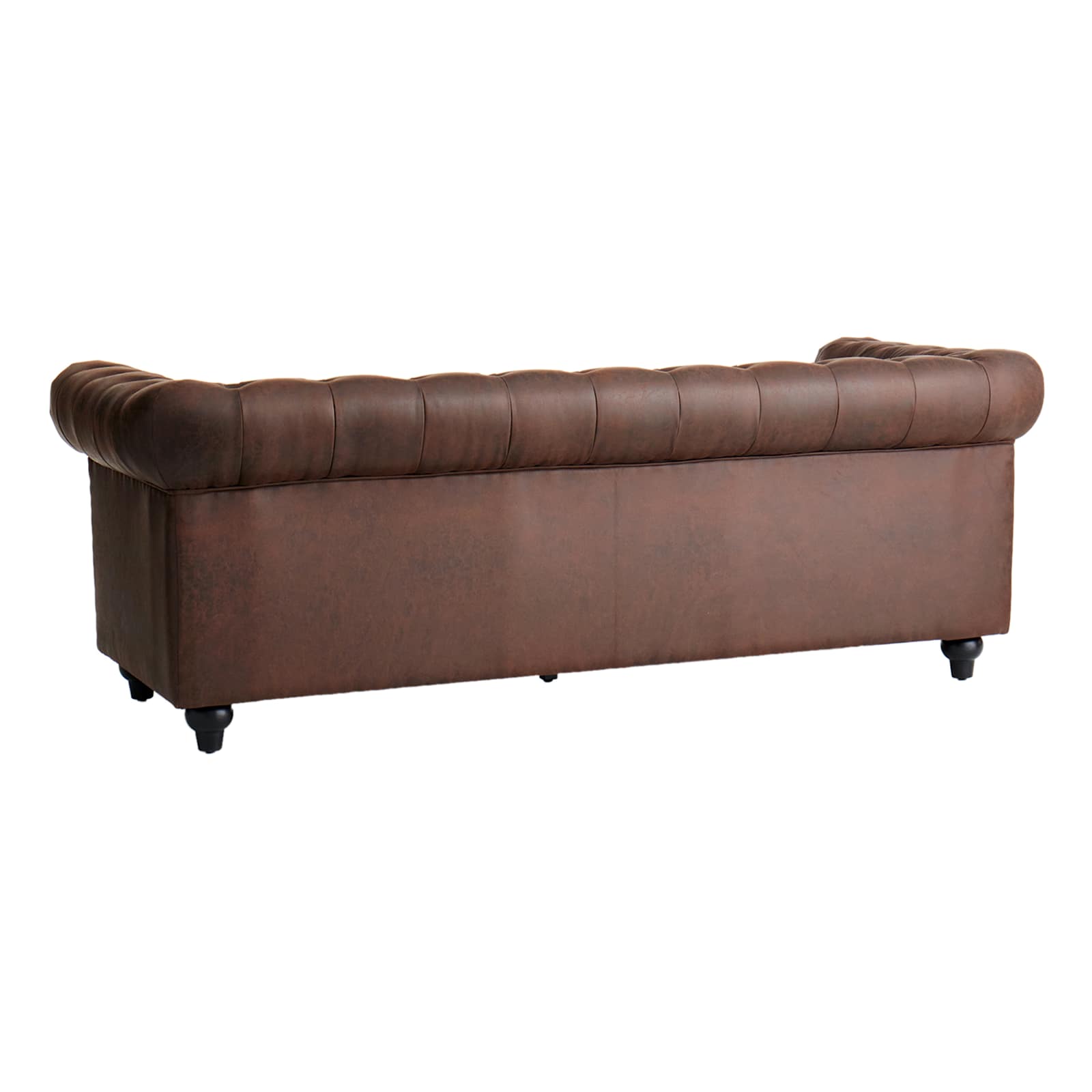 Chesterfield Brown Faux Leather Sofa | At Home