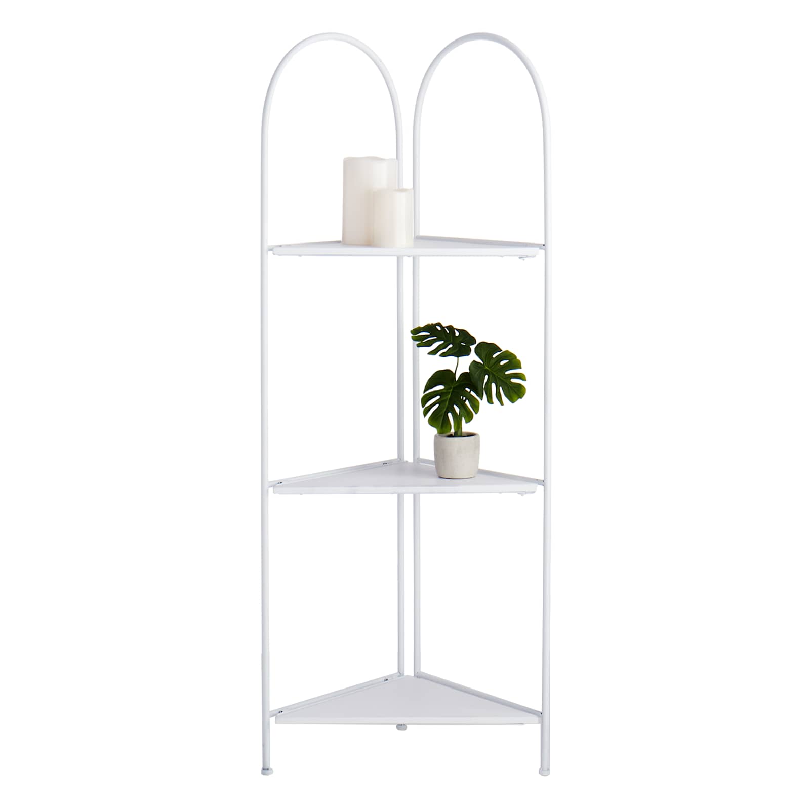 Alice Folding Corner Shelf, White | At Home
