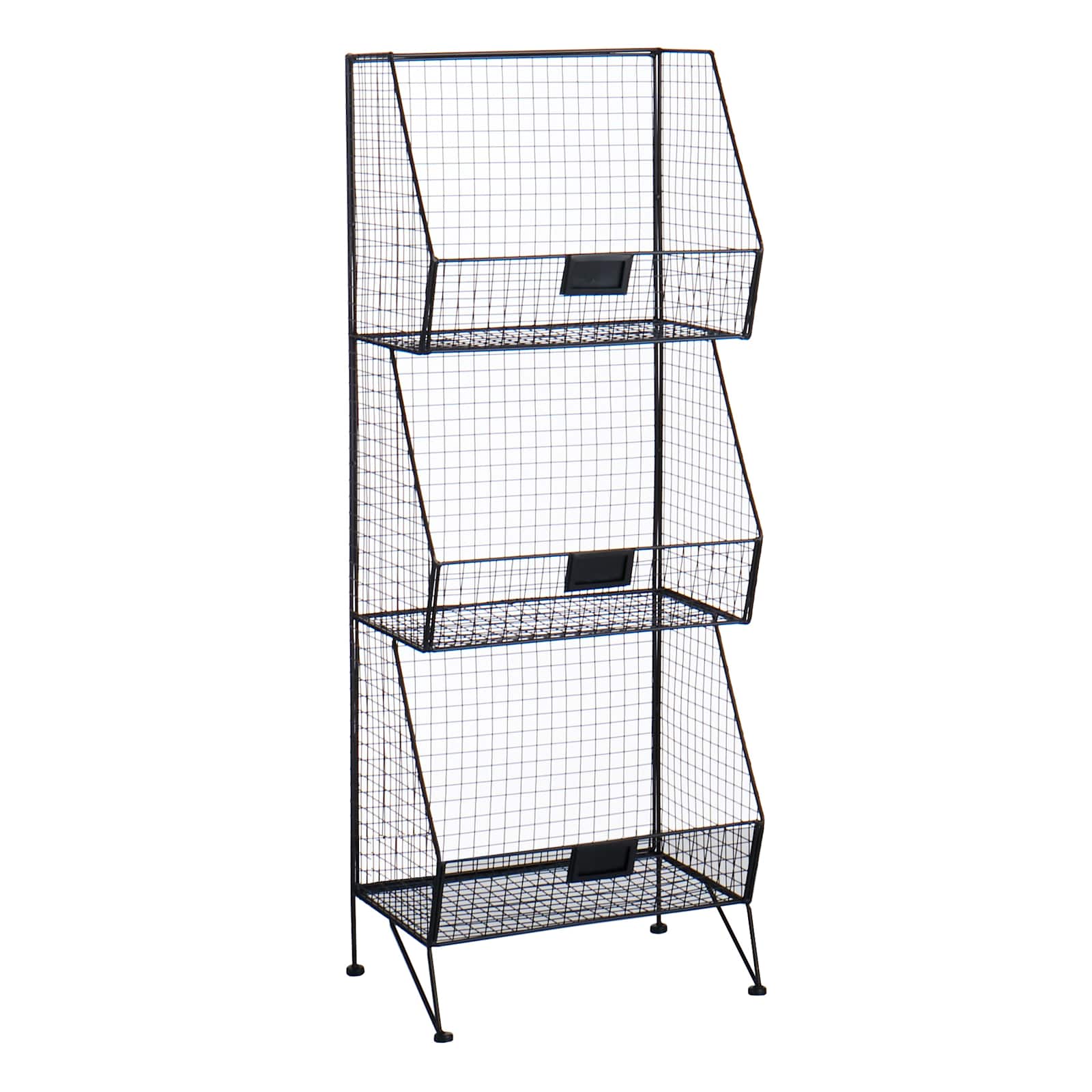 3-Tier Black Metal Mesh Shelf | At Home