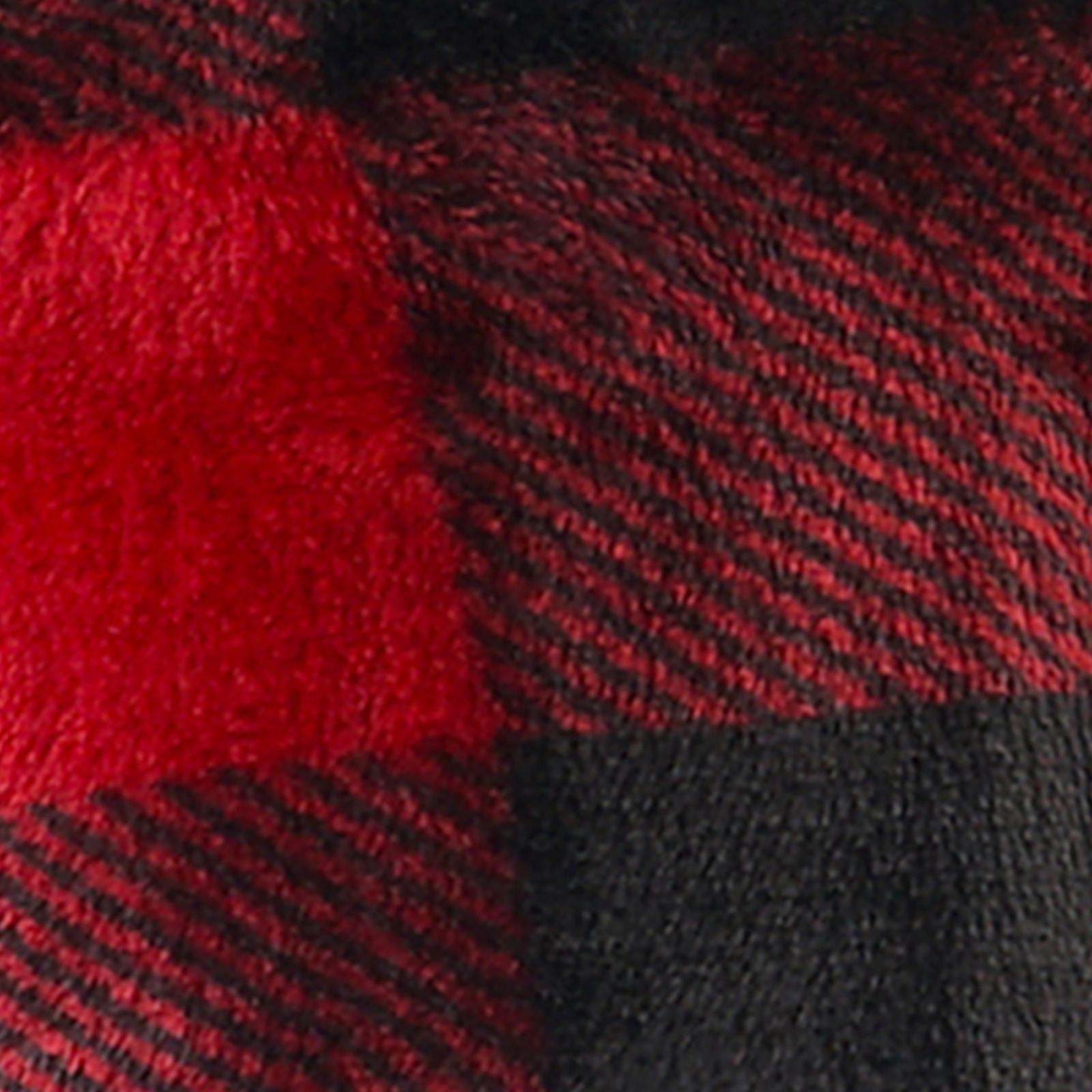 Black & Red Buffalo Plaid Plush Throw Blanket, 50x60