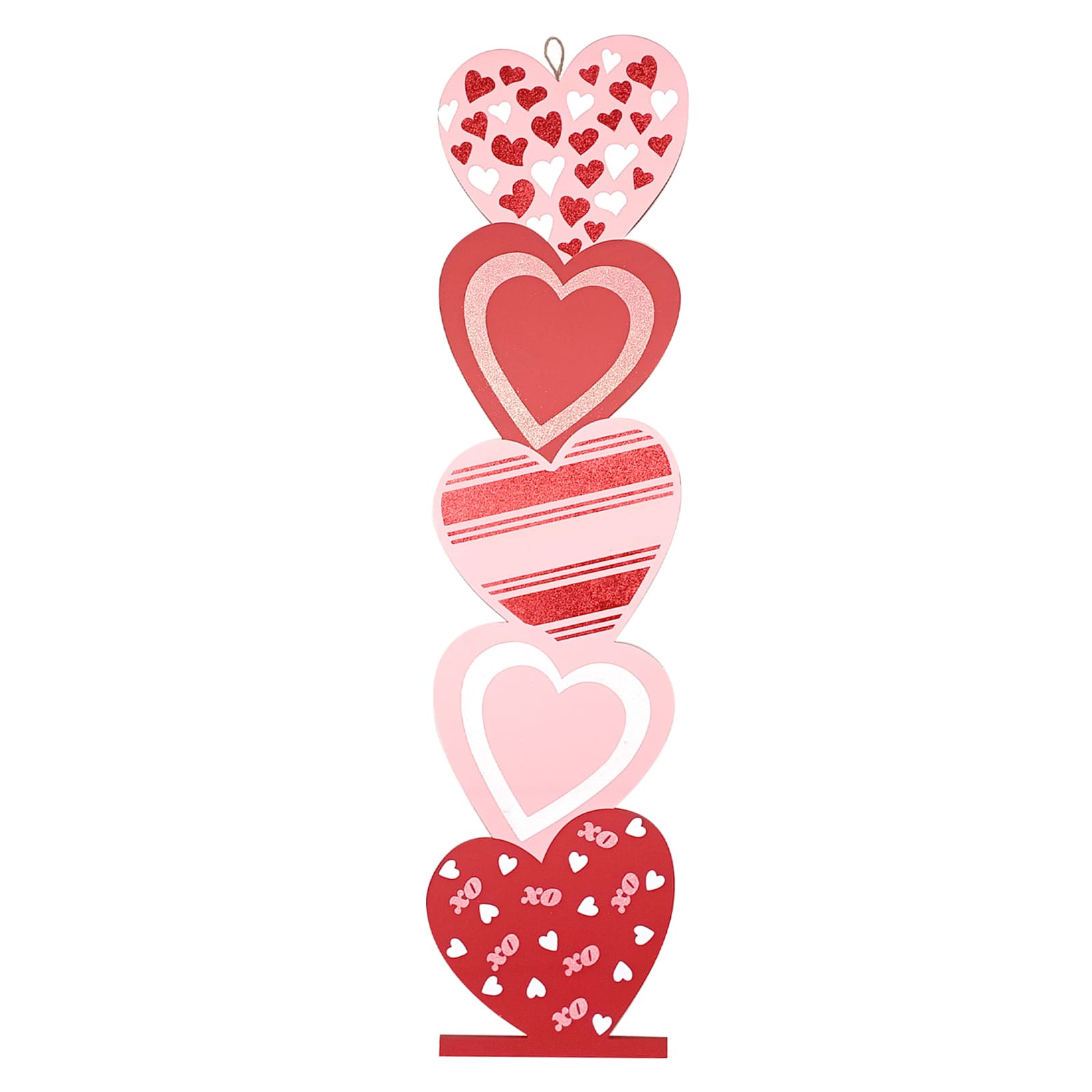 Wooden Multi-Valentine's Heart Stack, 48"