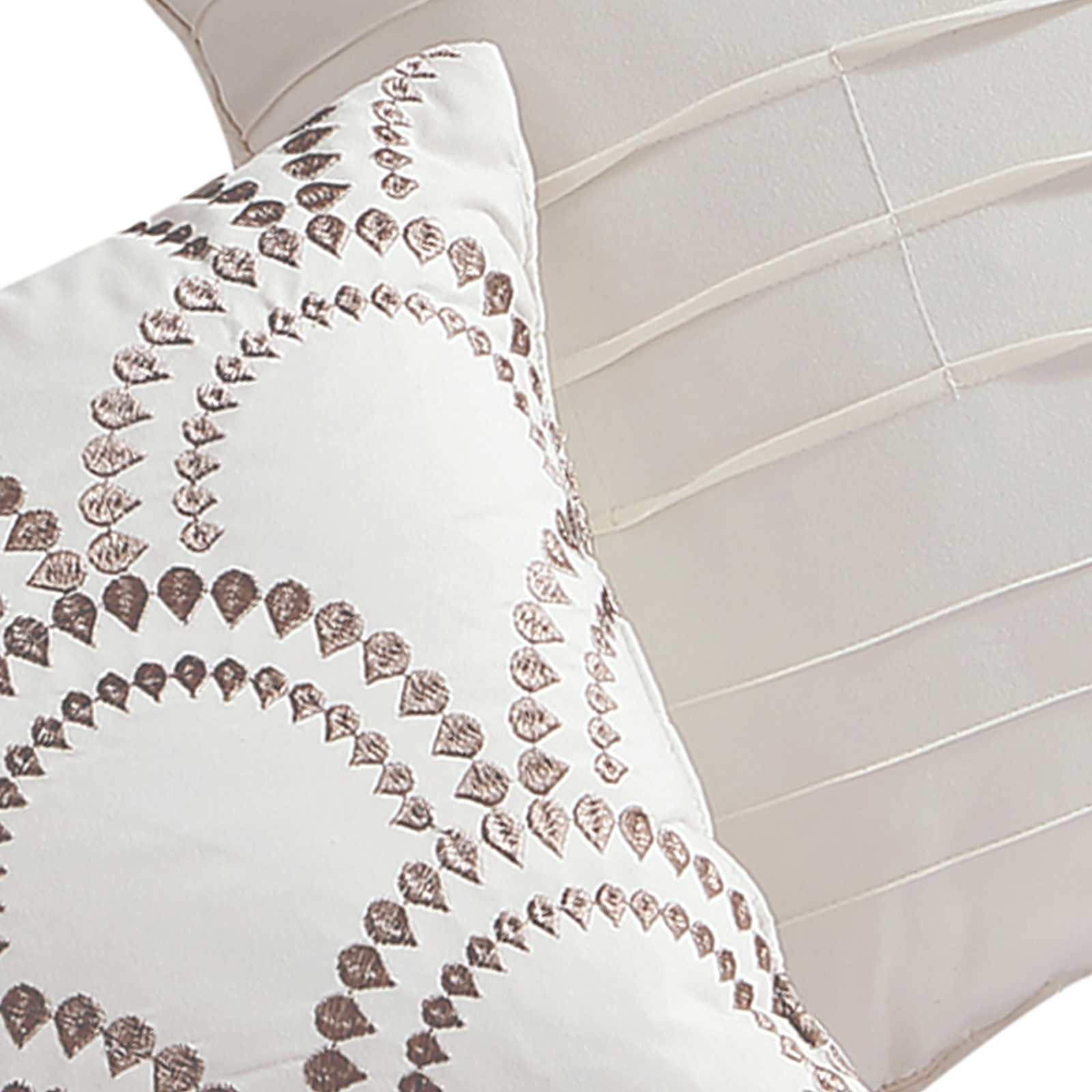 7-Piece Tricia Neutral Comforter Set, Full/Queen