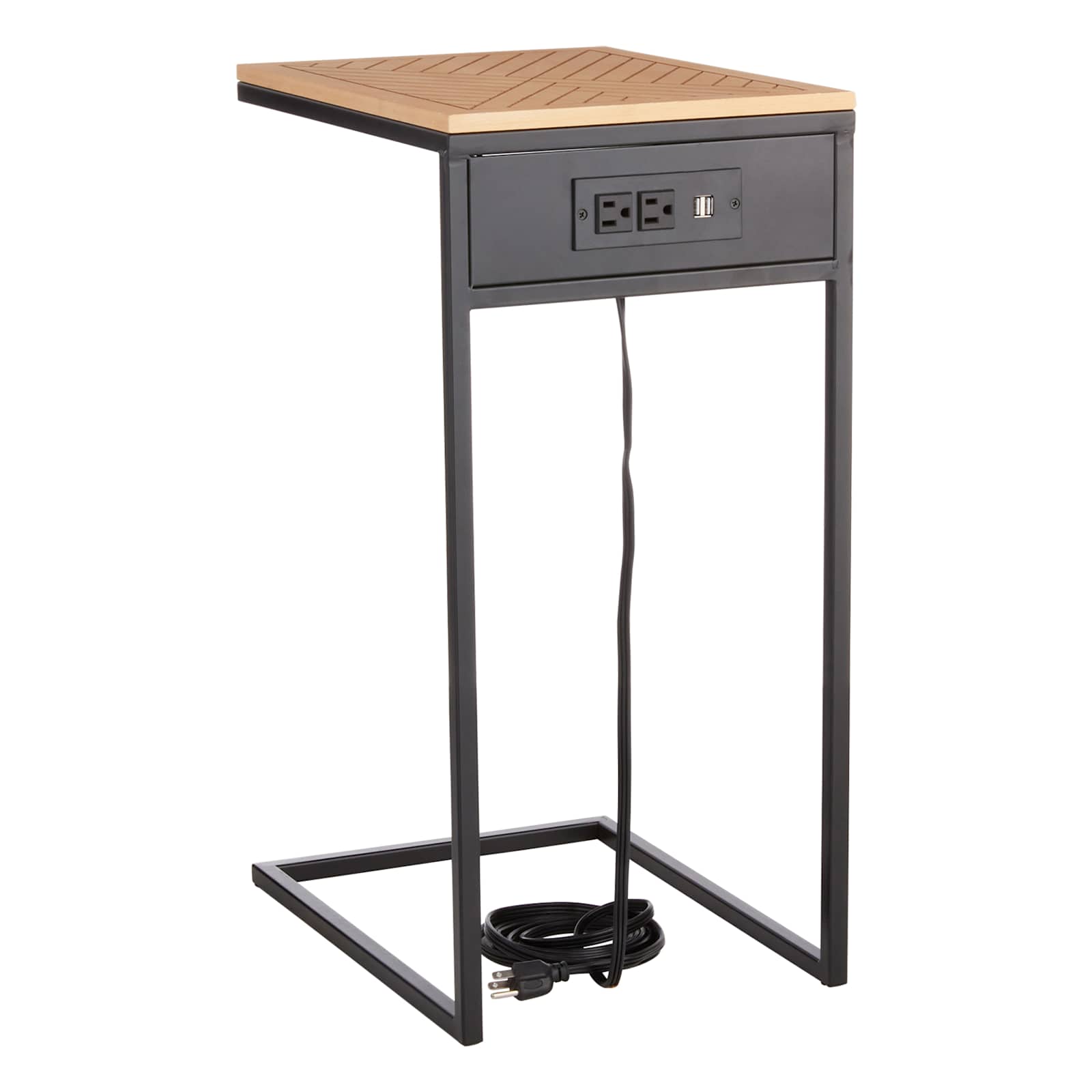 Parquet Wood USB C-Table | At Home