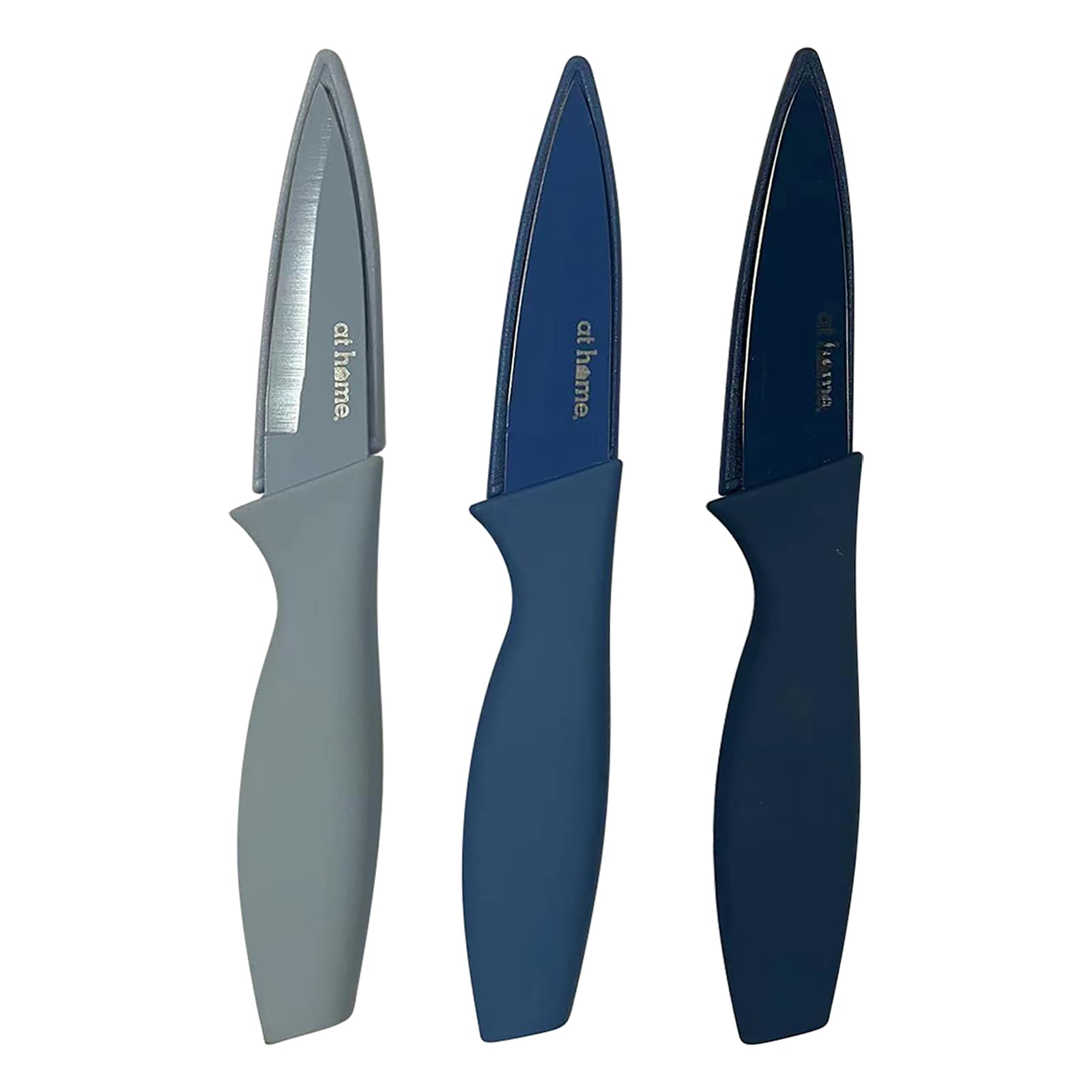 6-Piece Blue Soft Touch Non-Stick Paring Knife & Sheath Set