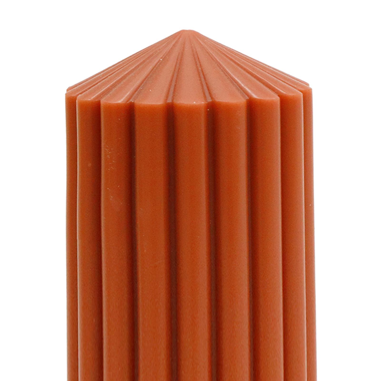 Found & Fable Rust Unscented Ribbed Pillar Candle, 3x8