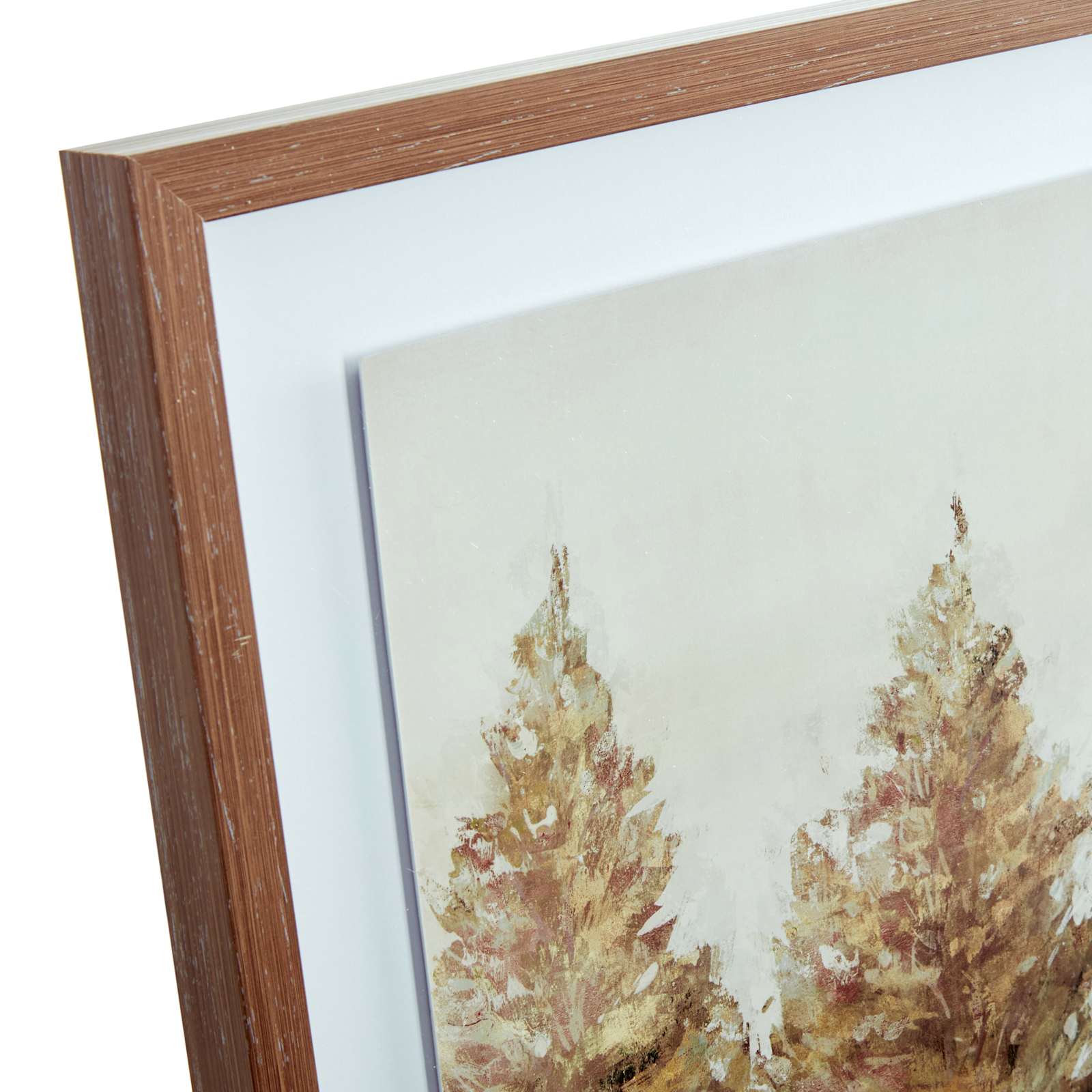 Honeybloom Glass Framed Forest Print Wall Art, 21"