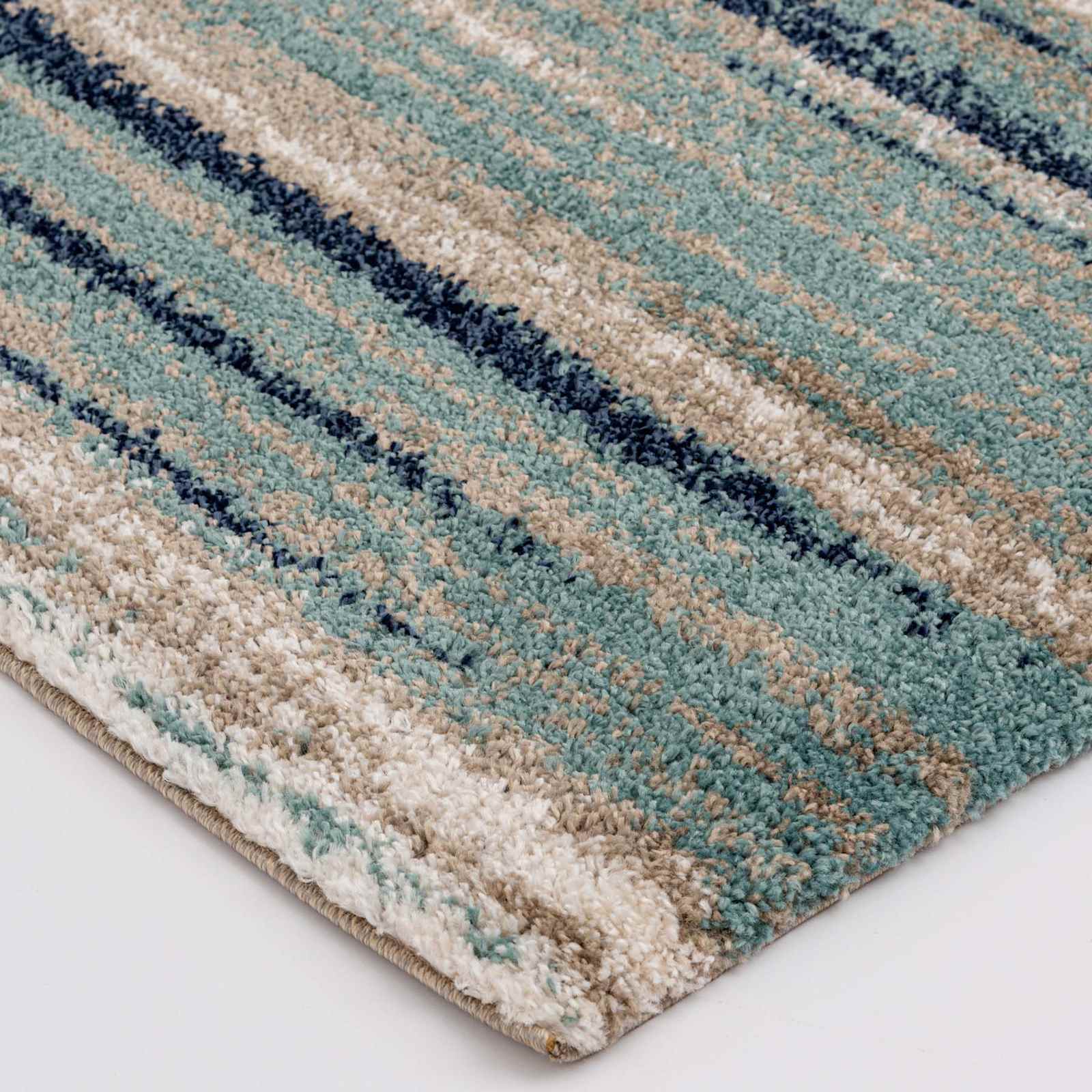 Tulsa Aqua and Navy Shag Area Rug 5x7 | At Home