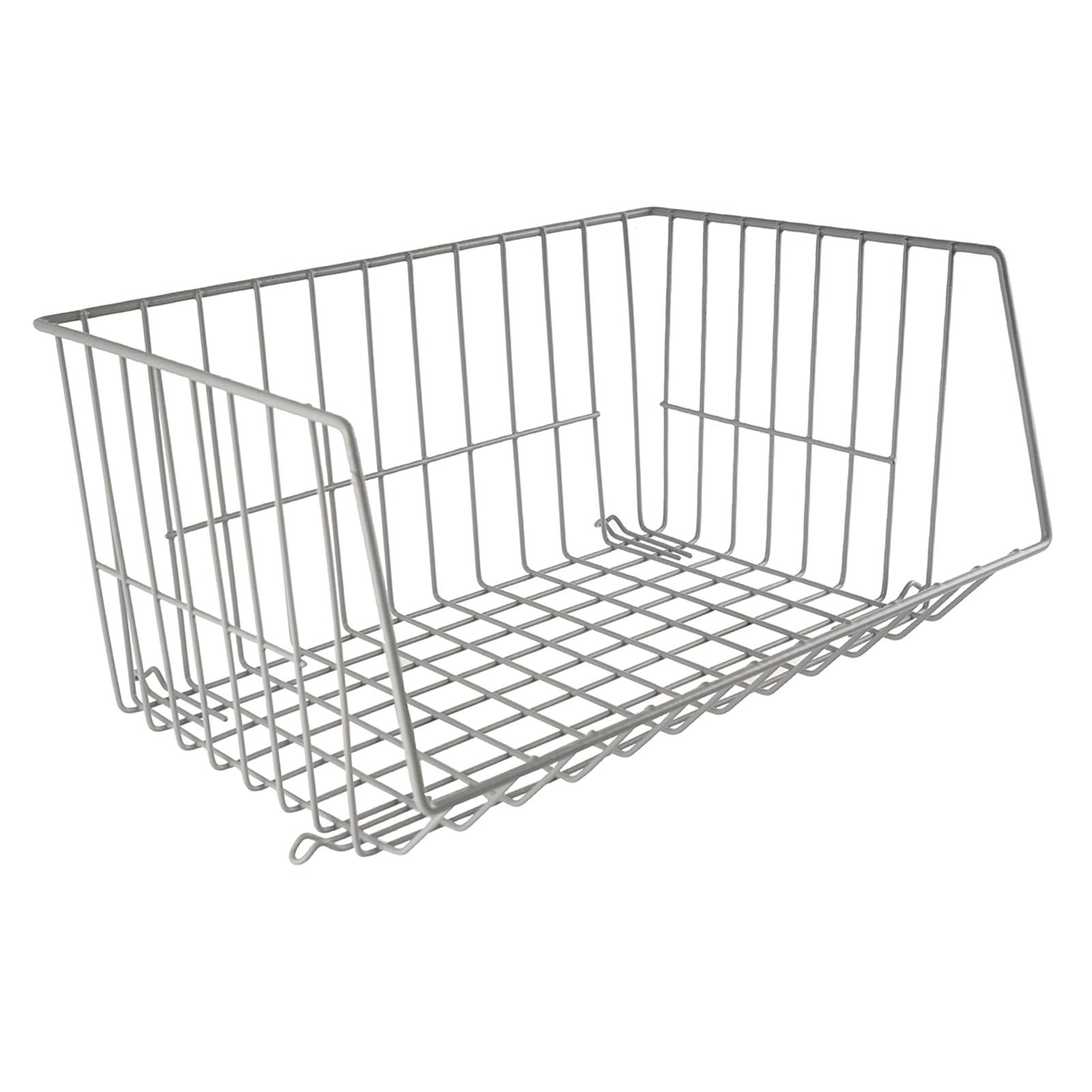 Grey Metal Stackable Shelf, Medium