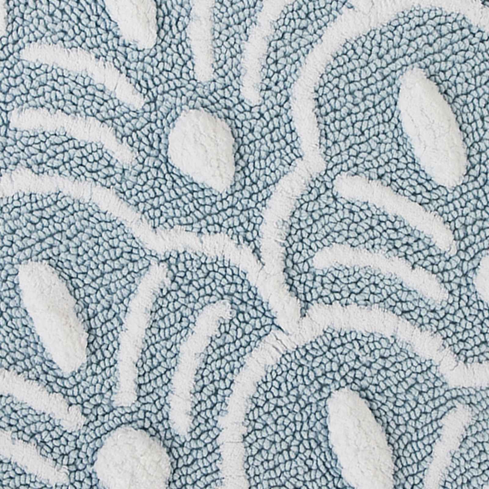 Light Blue Shell Design Cotton Bath Rug 20x30 | At Home