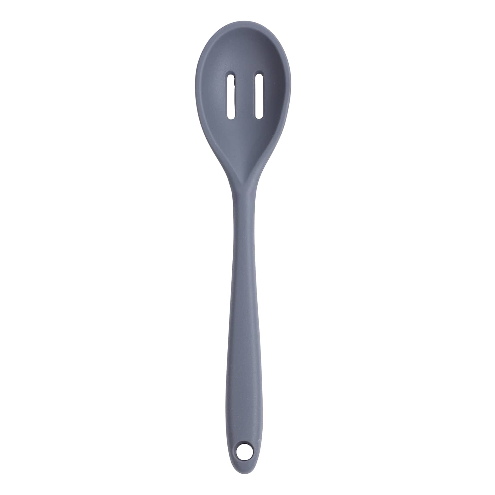Mini Slotted Silicone Spoon, Grey
