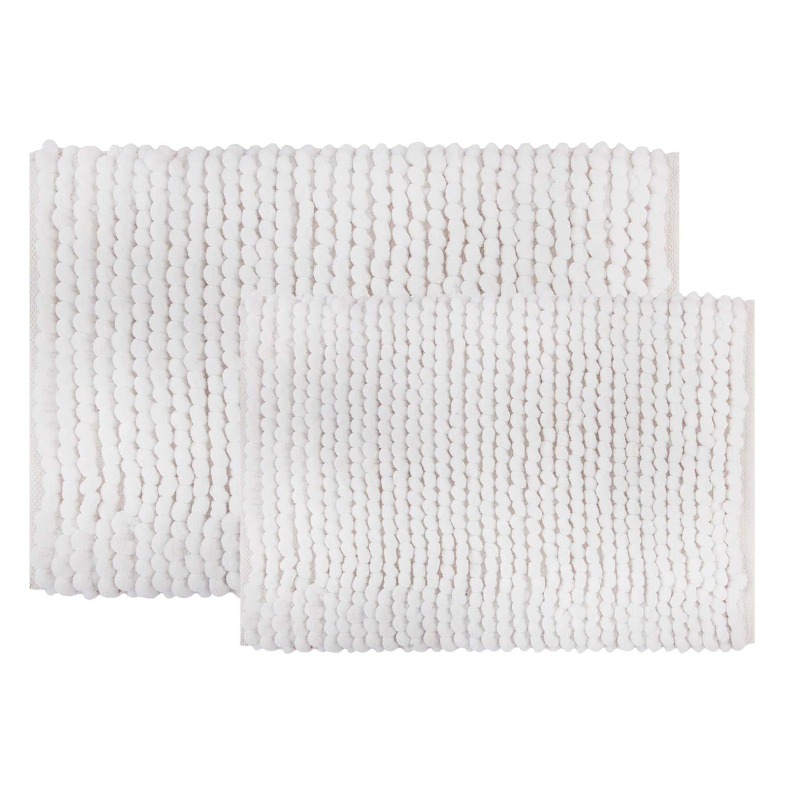 2-Pack White Loop Bath Rug Set 17x24 & 20x30 | Bath Decor | At Home