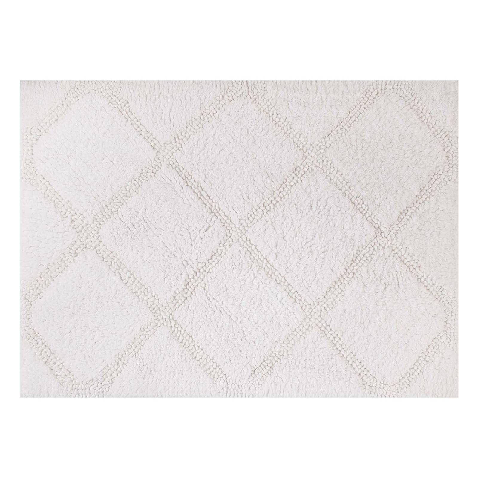 2-Pack White Diamond Bath Rug Set, 17x24 & 20x32
