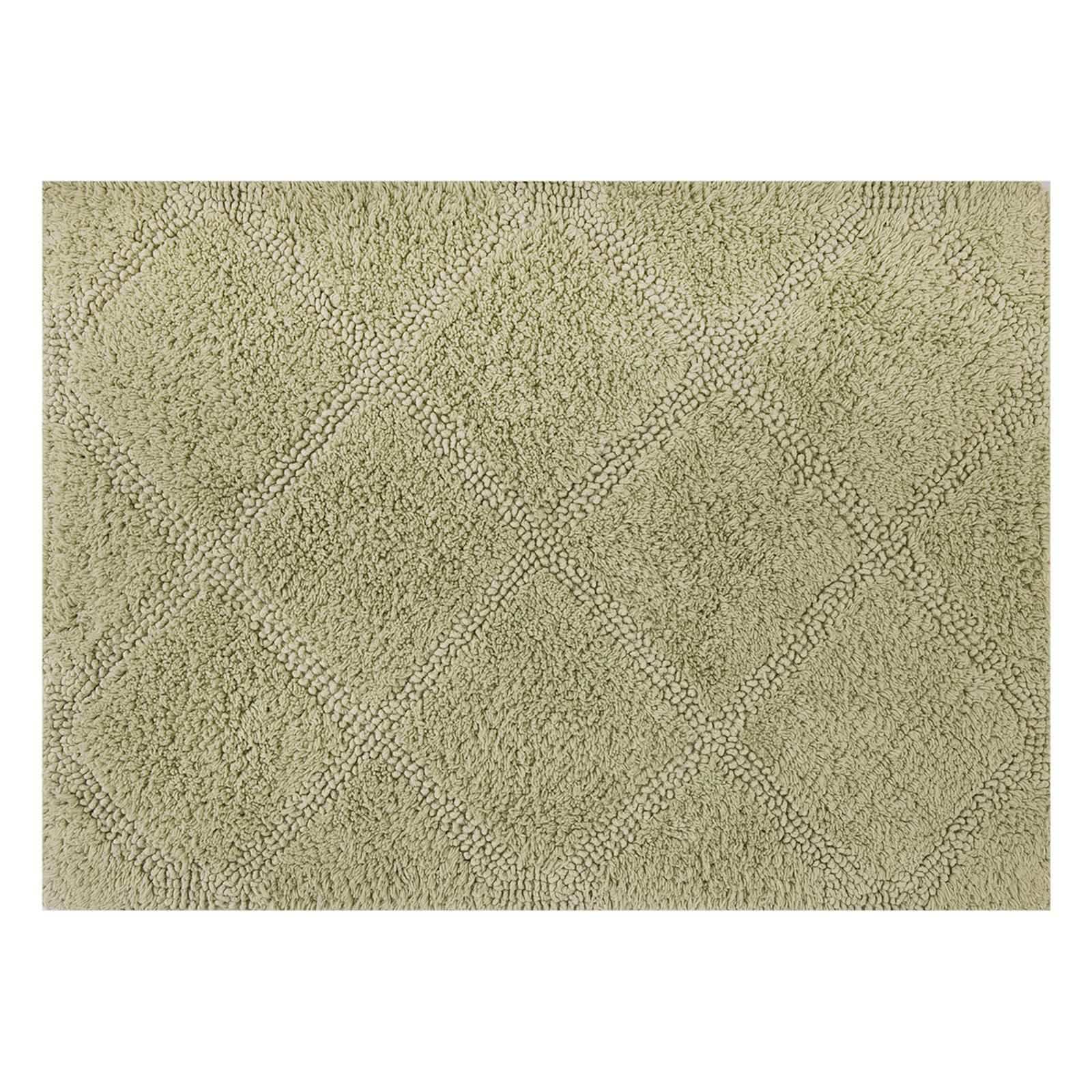 2-Pack Green Diamond Bath Rug Set, 17x24 & 20x32