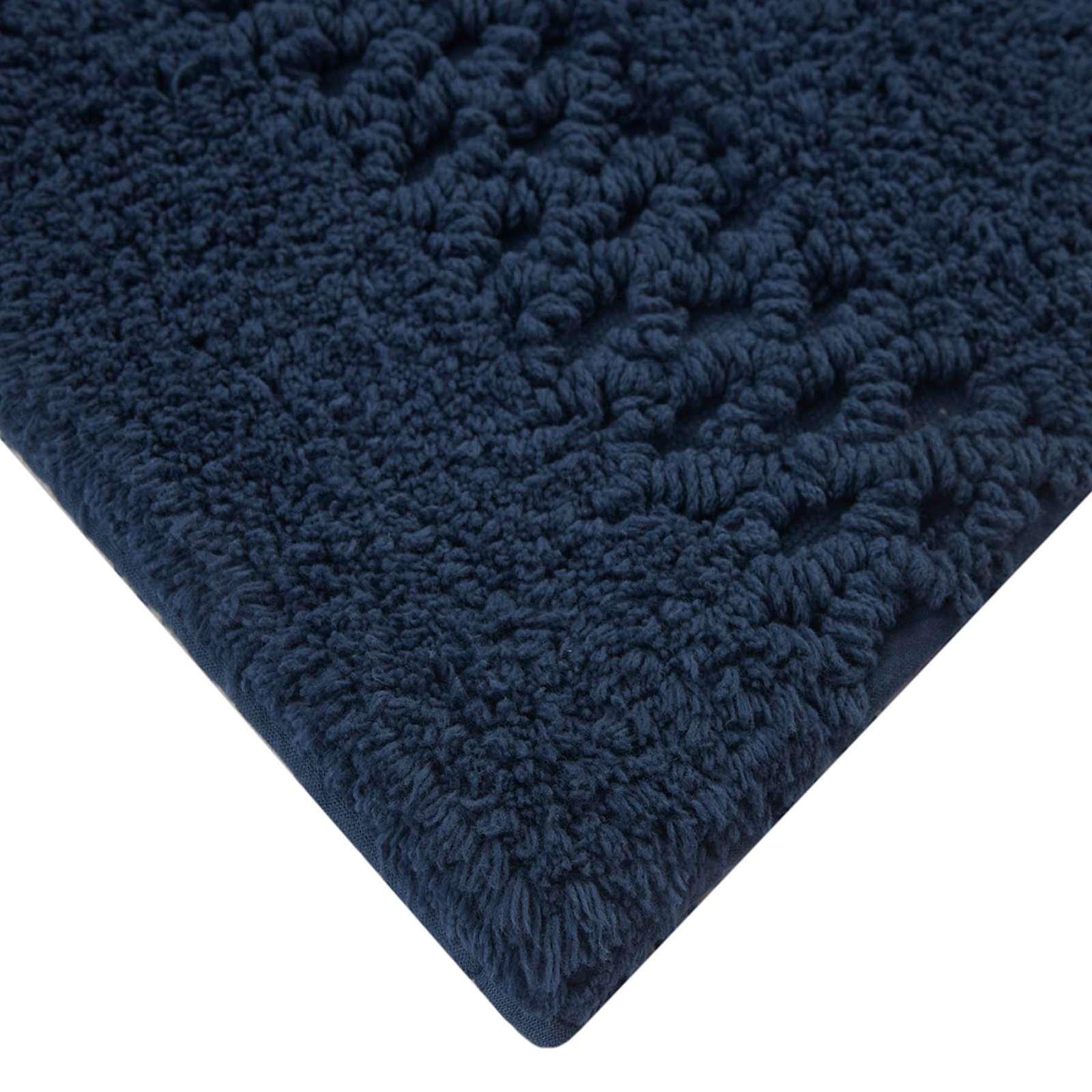 Providence Reversible Navy Bath Rug, 17x24
