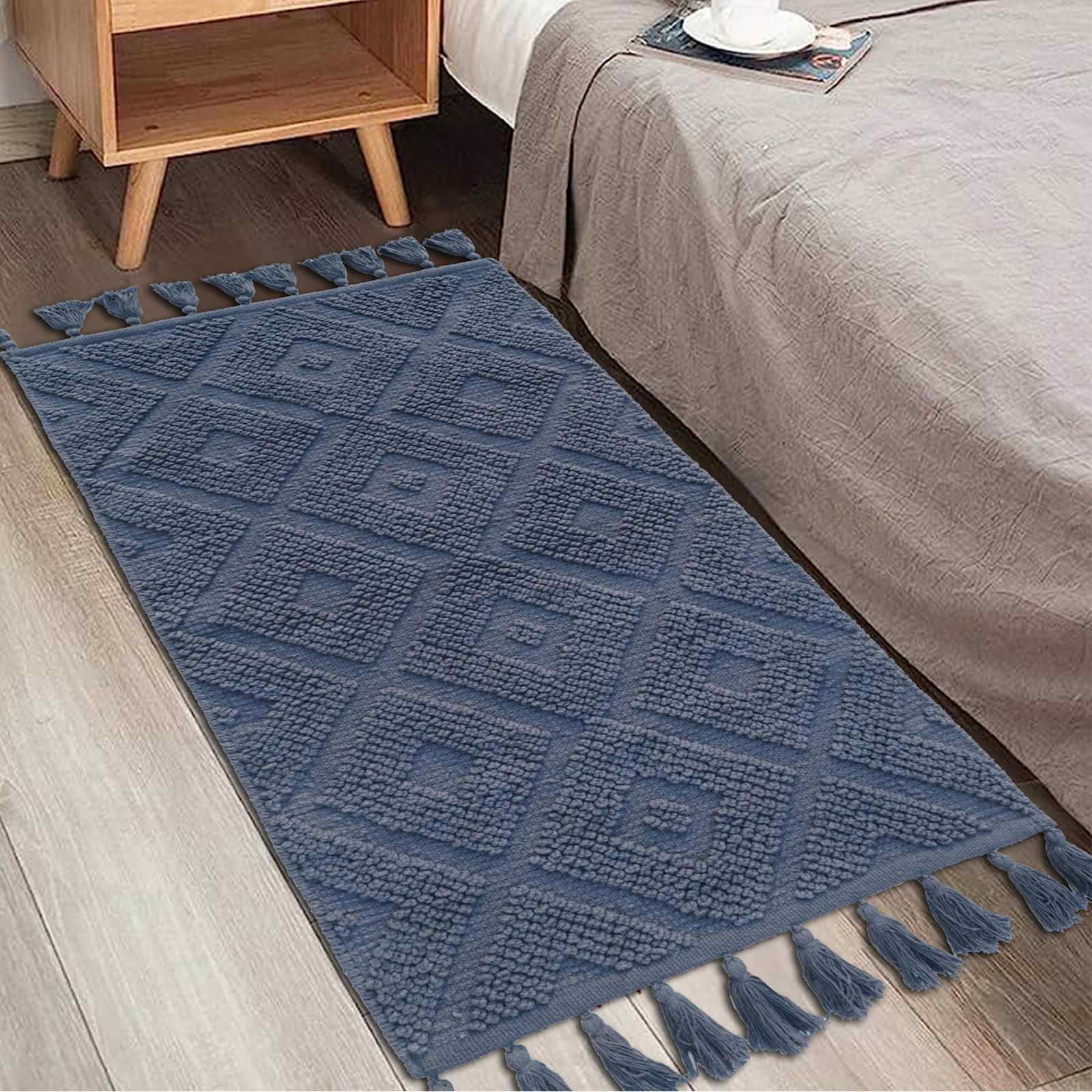 Hilo Navy Blue Diamond Accent Rug 2x4 | At Home