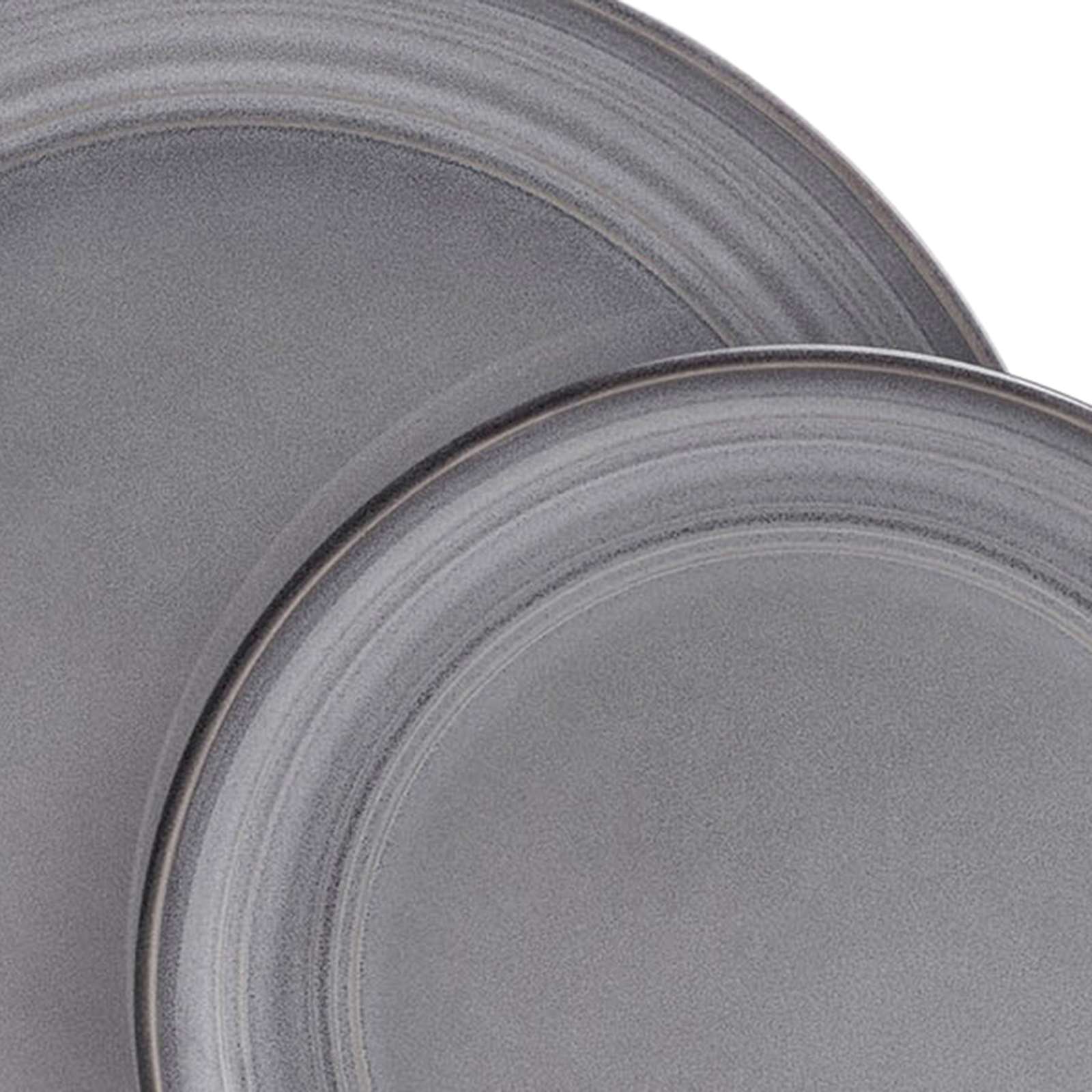 Drea 12-Piece Grey Stoneware Dinnerware Set