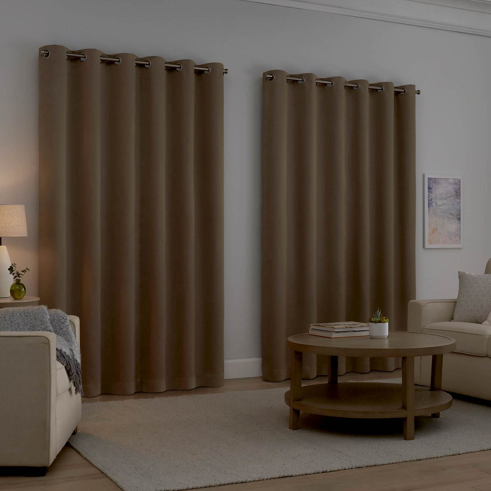 4-Pack Beige Eclipse Standford Embossed Blackout Grommet Curtain Panel ...