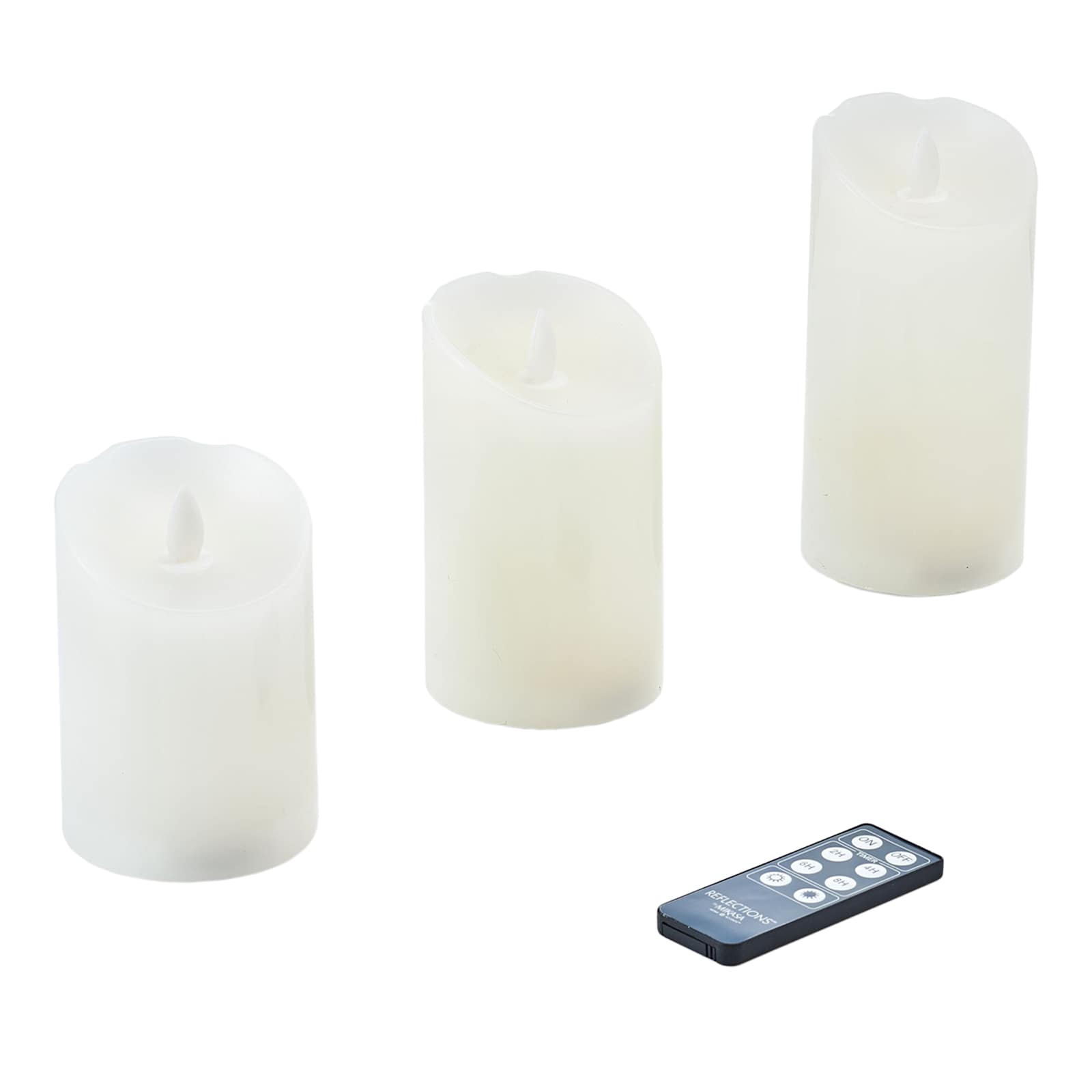 3-Piece Realistic White LED Candle Set