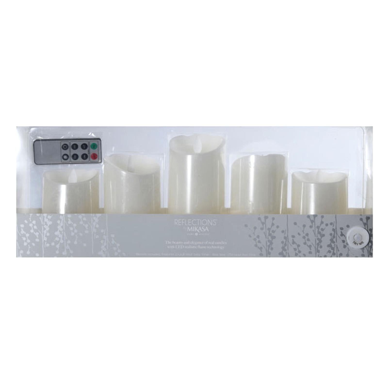 5-Piece Realistic White LED Candle Set