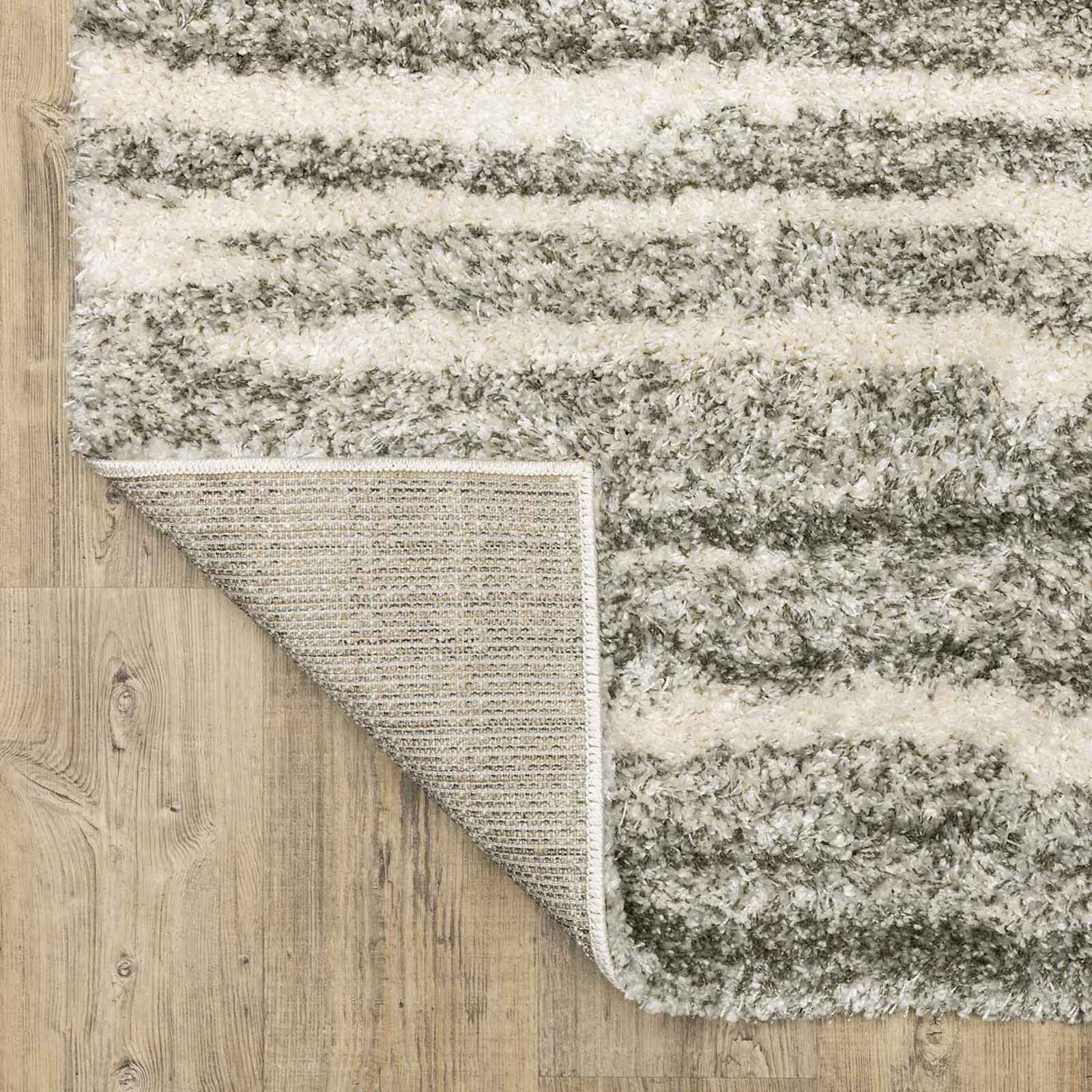 Lizzy Grey and Ivory Shag Area Rug 8x10 | Shag Rugs | At Home